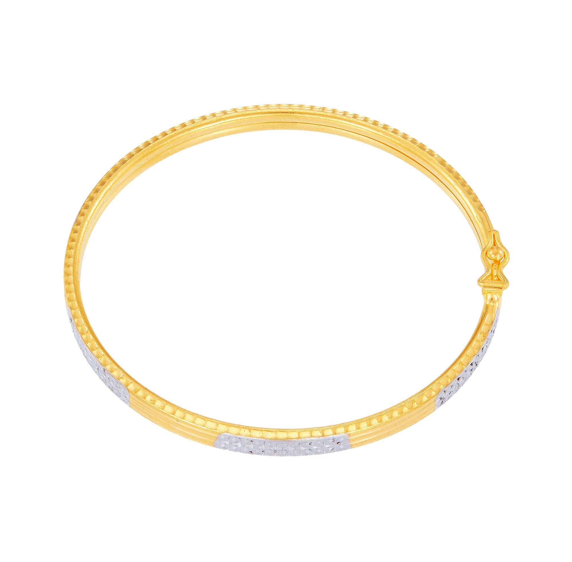 916/22K Yellow and White Gold Bangle SCBG010823
