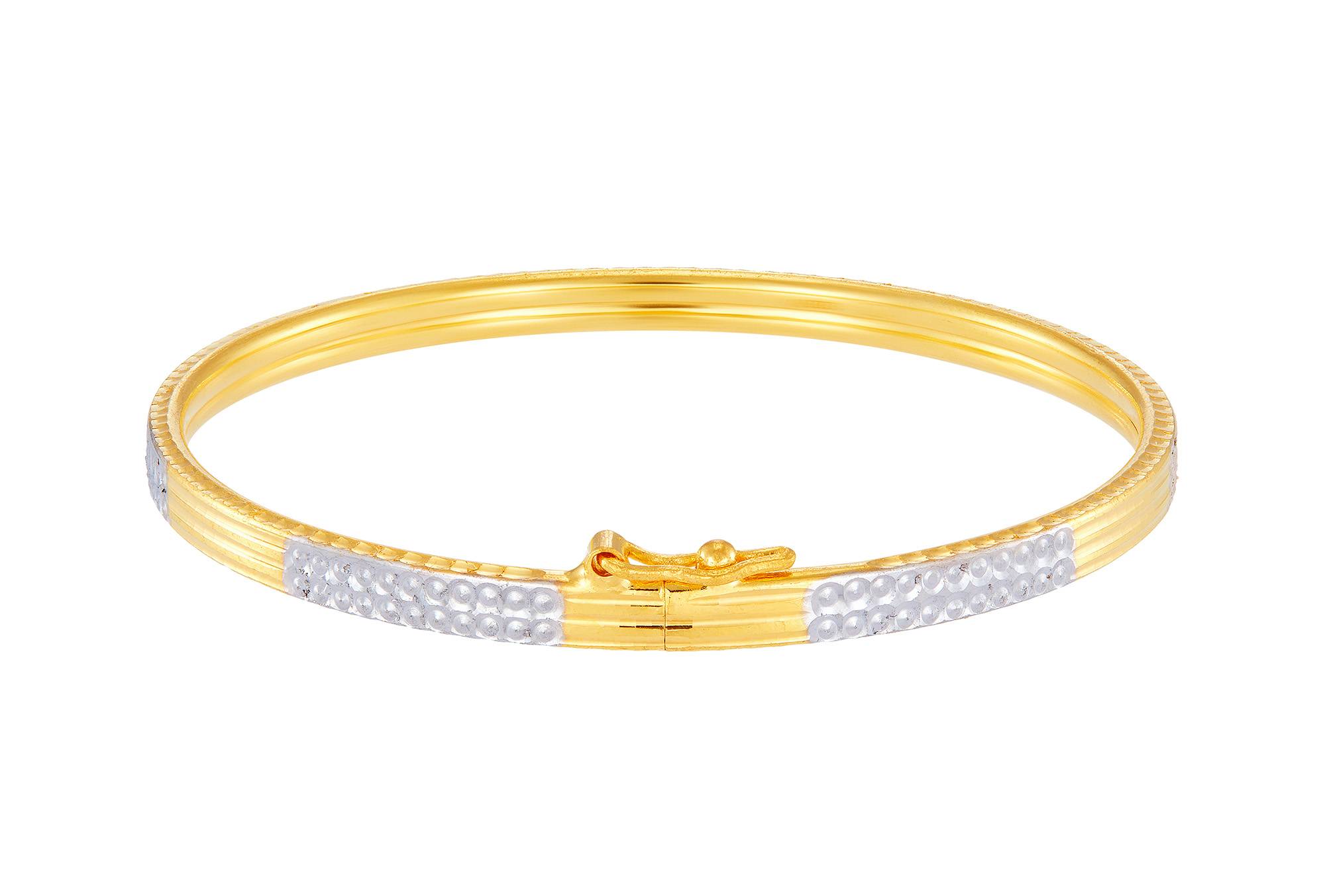 916/22K Yellow and White Gold Bangle SCBG010823