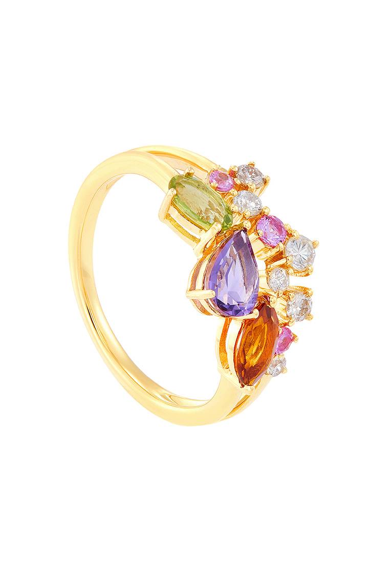 CHIC | Multi-Coloured Gemstone Ring in 375/9K Yellow Gold 263050722(YG)