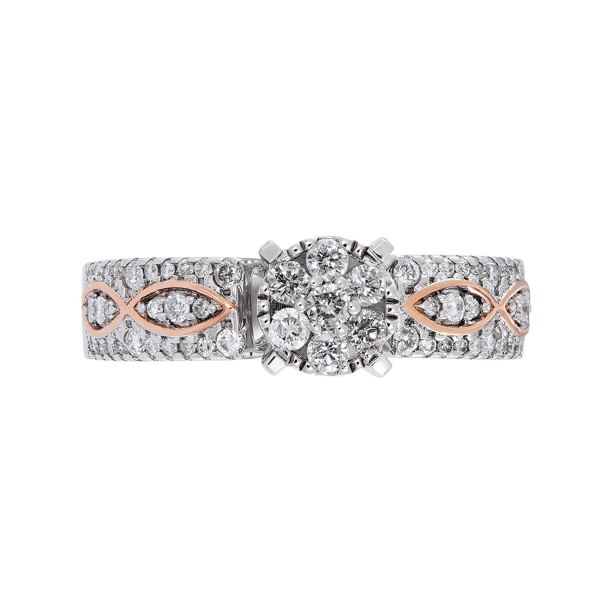 Diamond Ring in 375/9K White and Rose Gold 264760822(RW)