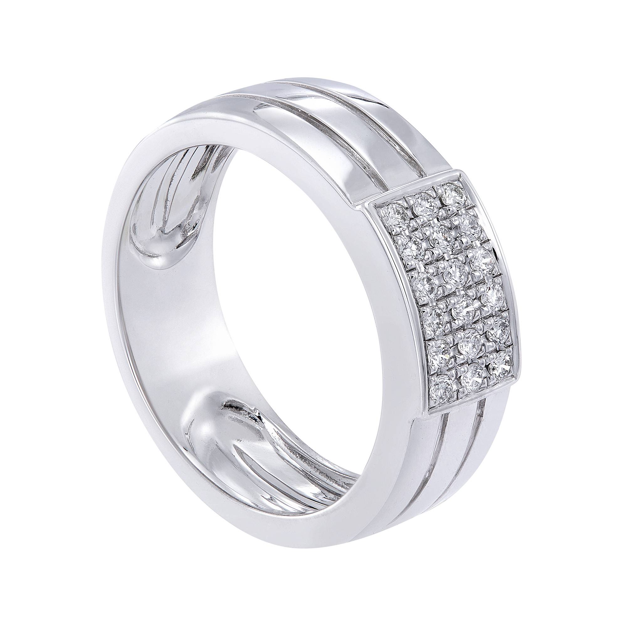 Diamond Men's Ring in 925 Silver Palladium 266200323(PLD)
