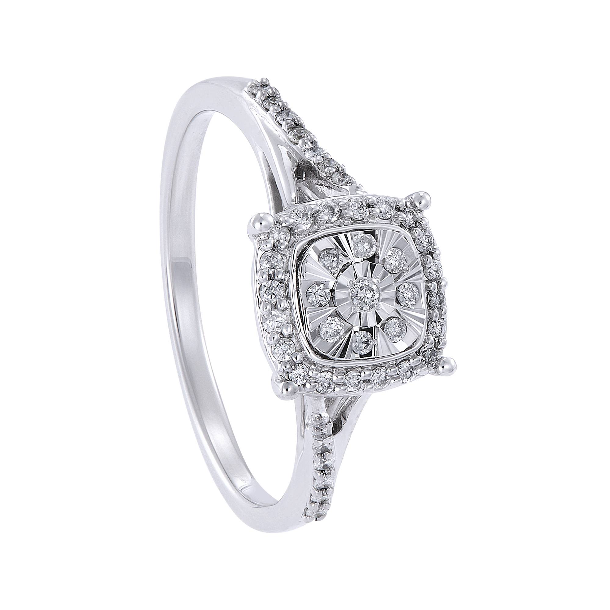 Round Diamond Ring in 375 9K White Gold 265850223