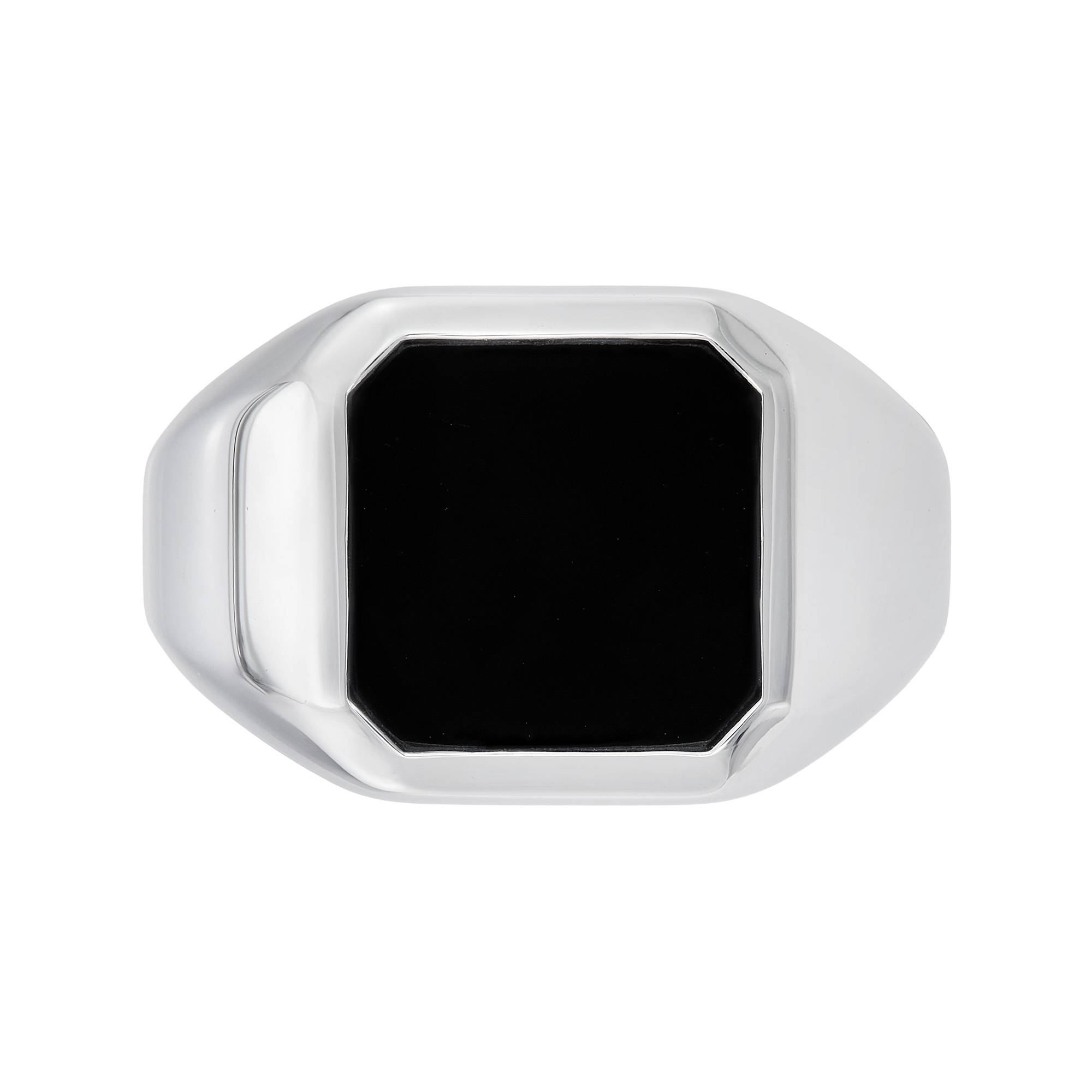 Square Black Onyx in 925 Silver Palladium A05900424(PLD)-ONYX