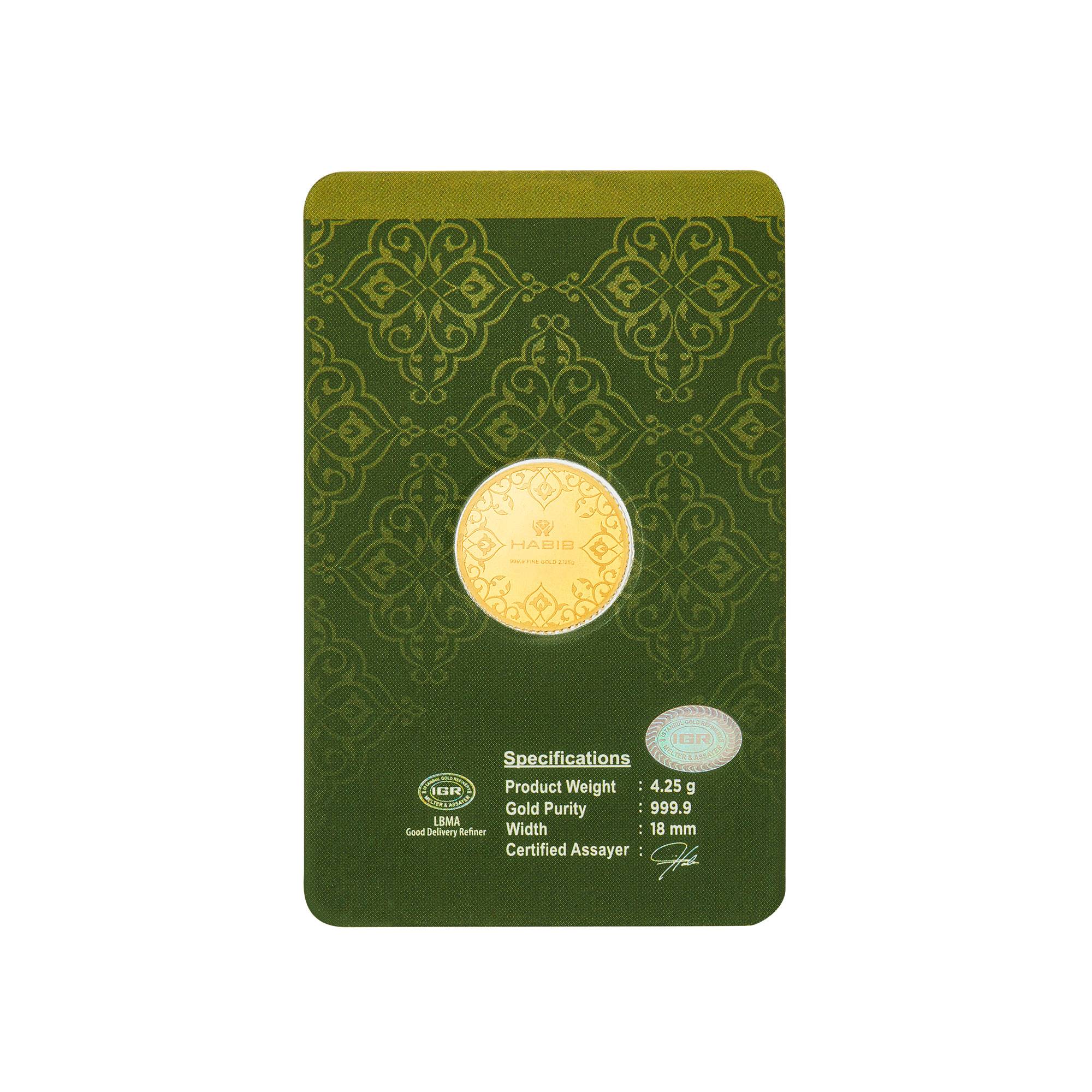 1 Dinar 4.25g 999.9 Gold (Rumi) - Accredited By London Bullion Market Association (LBMA)