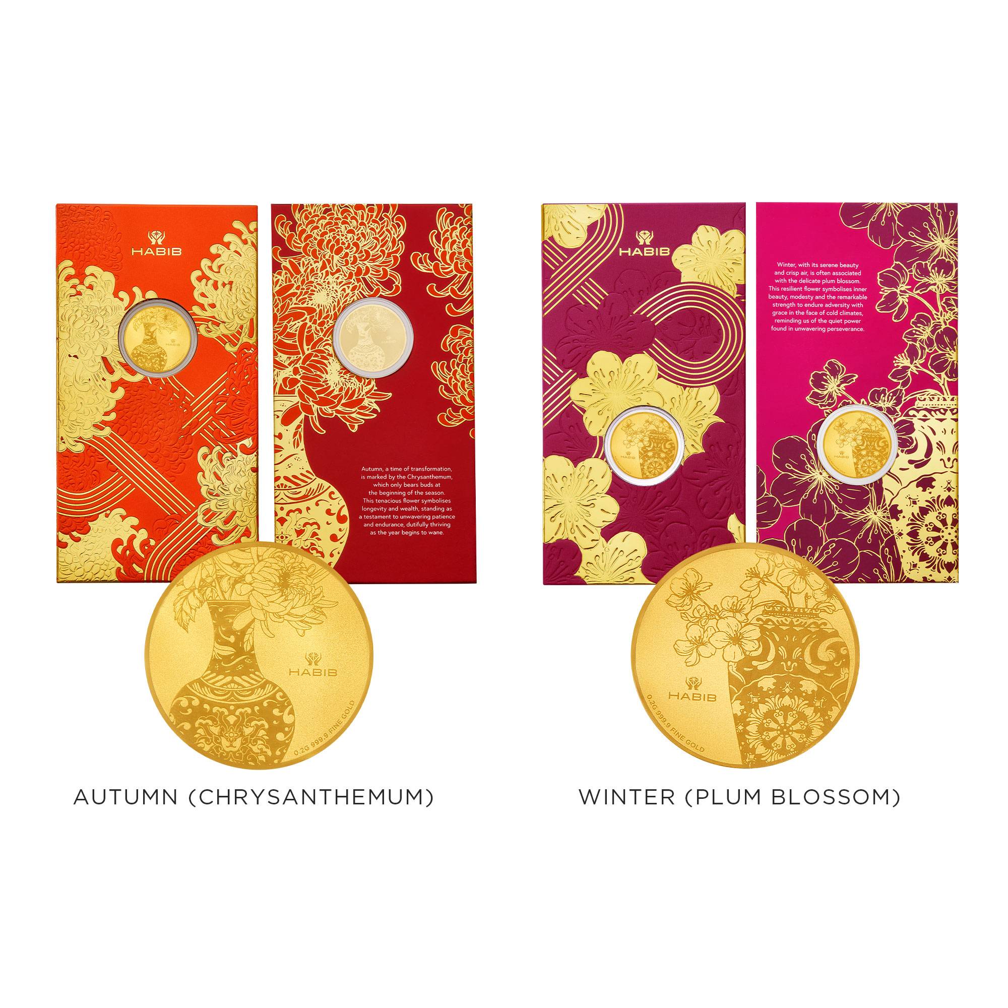HABIB Four Seasons Collection Set | 999.9 Gold Wafer Coin (0.80g)