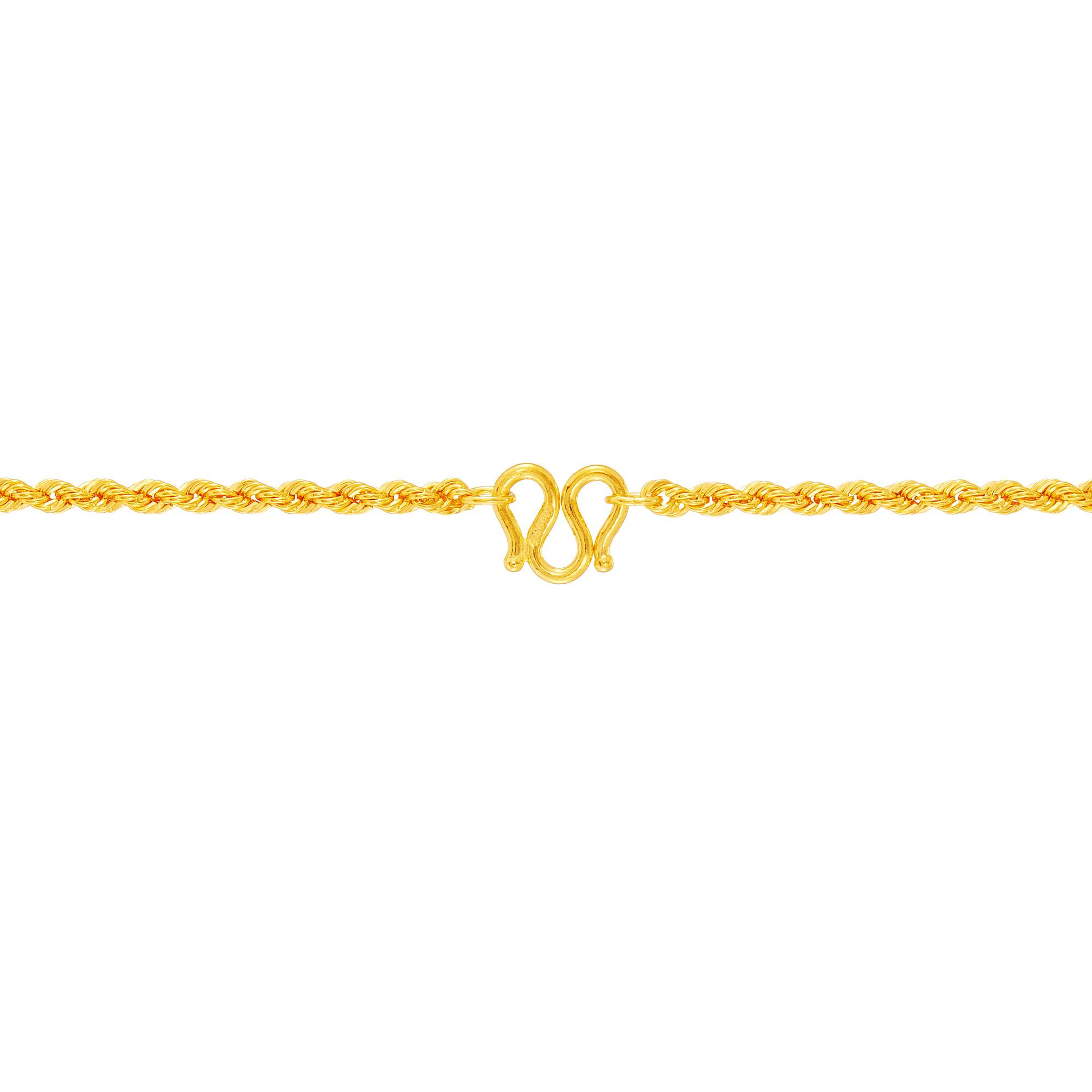 999/24K Yellow Gold Rope Chain Necklace (Pintal) SFHKN020724(B)