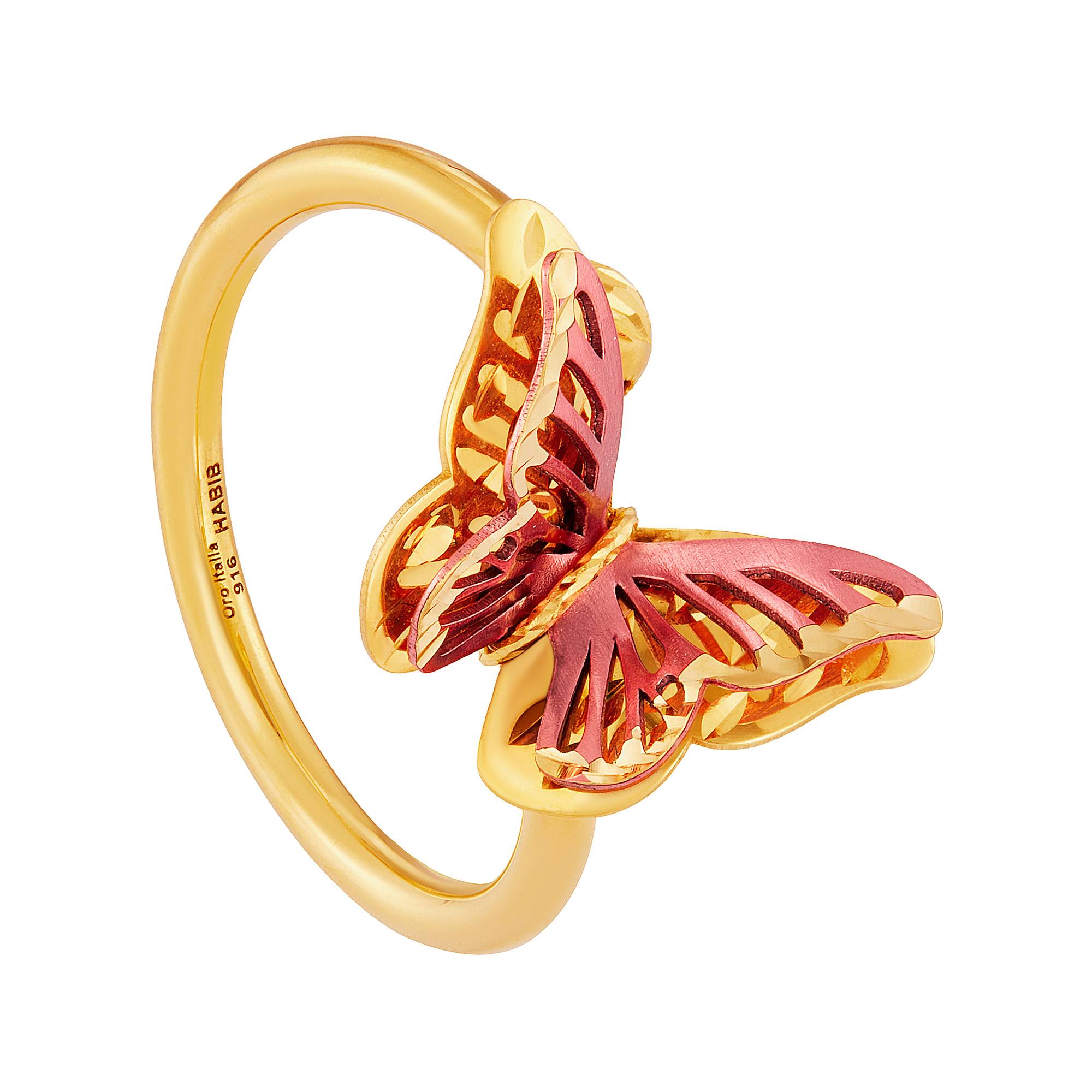 Oro Italia 916 Yellow Gold Ring GR55840824(RED) (22K Gold)