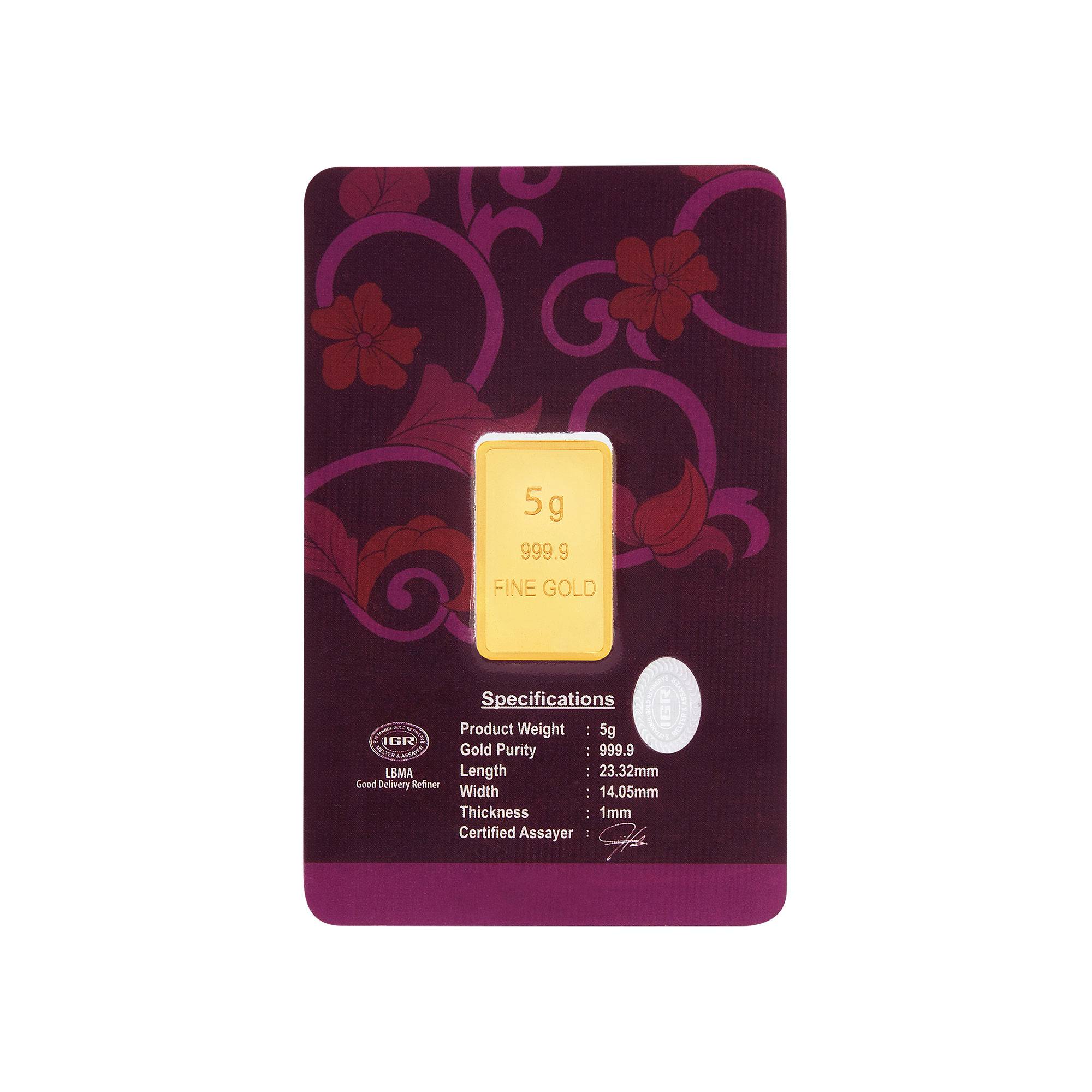 HABIB 5g 999.9 Gold Bar (Wau) - Accredited by London Bullion Market Association (LBMA)