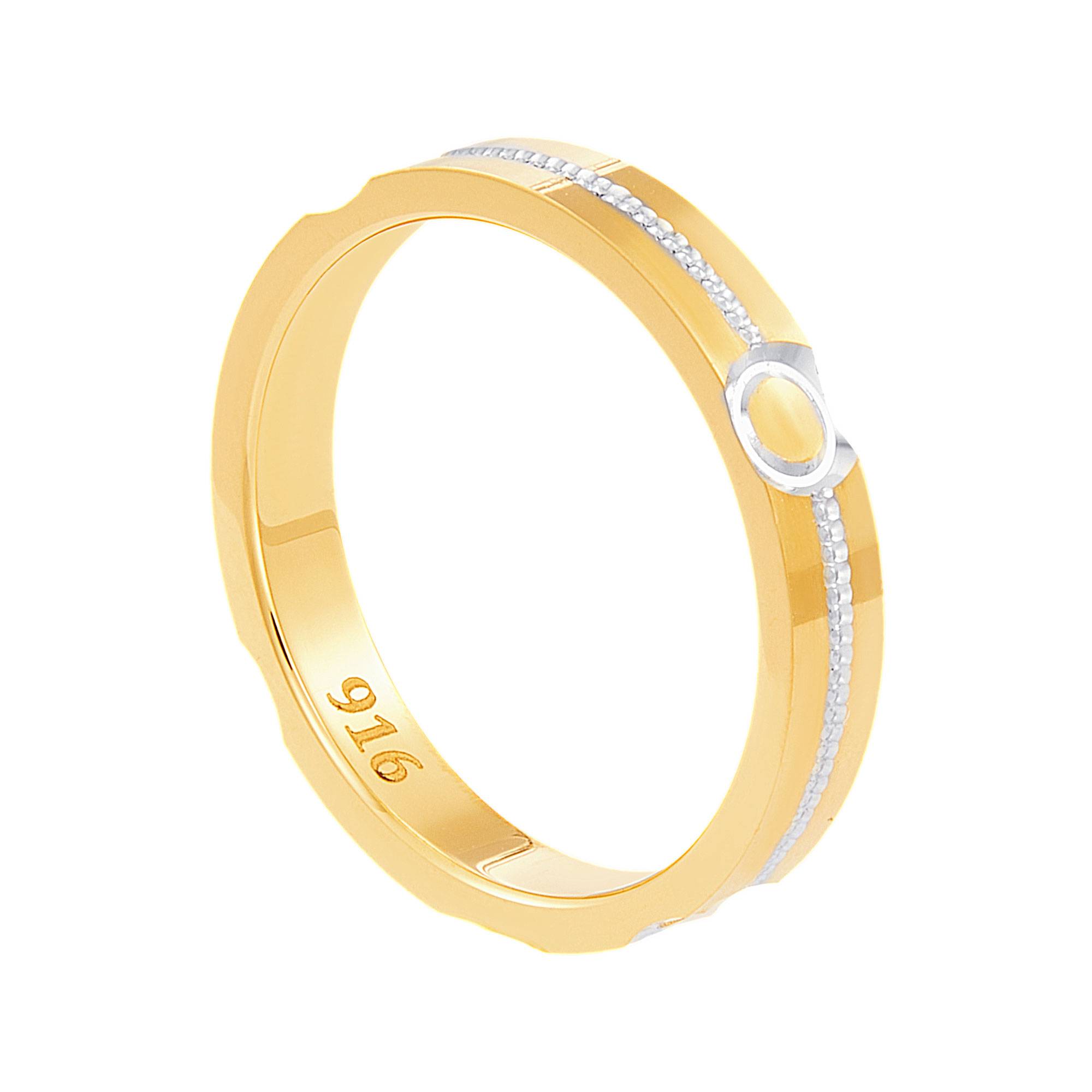 Oro Italia 916 Yellow and White Gold Ring GR55420724(YW)-BI (22K Gold)