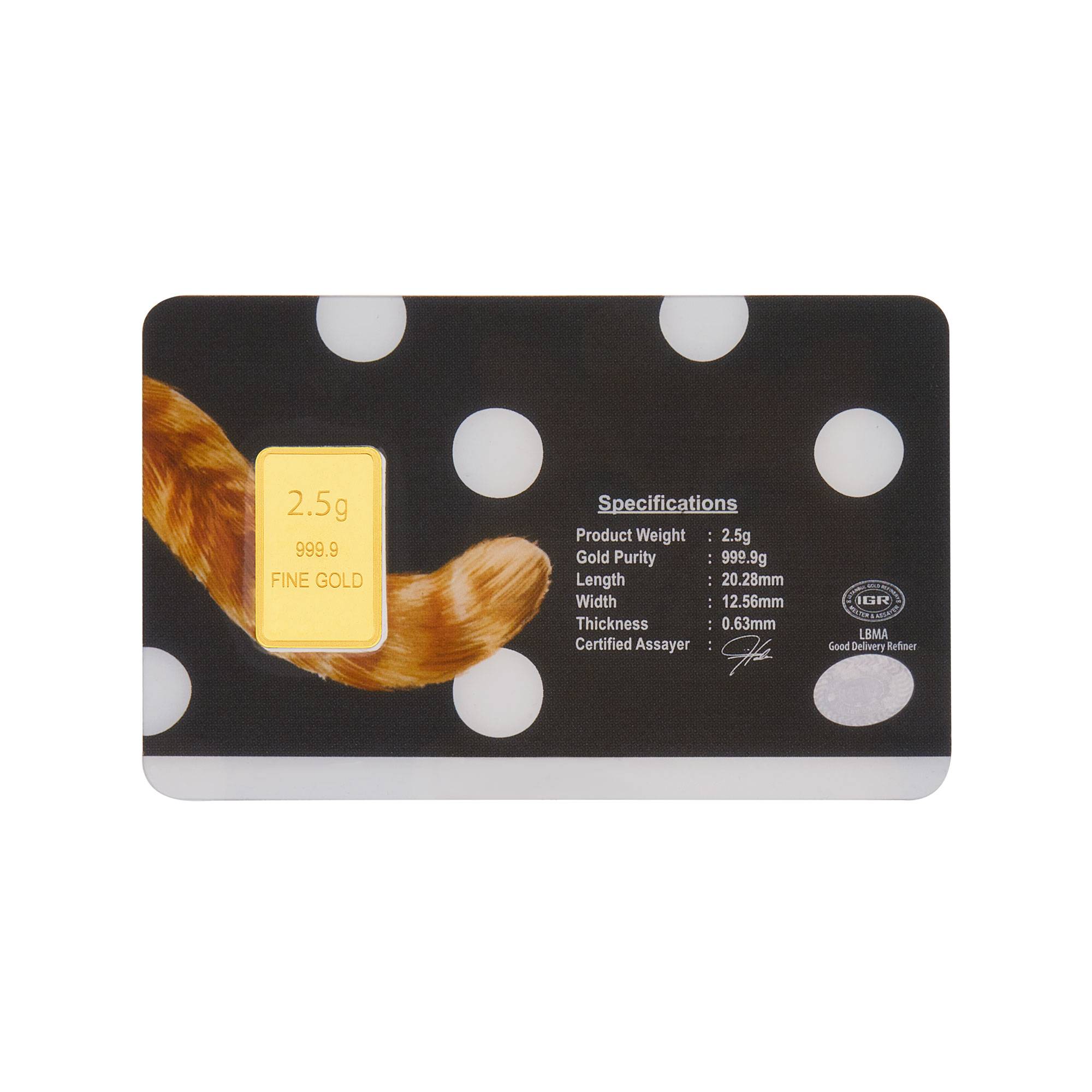 HABIB 2.5g 999.9 Gold Bar (Cat) - Manufactured By LBMA Goods Delivery ...