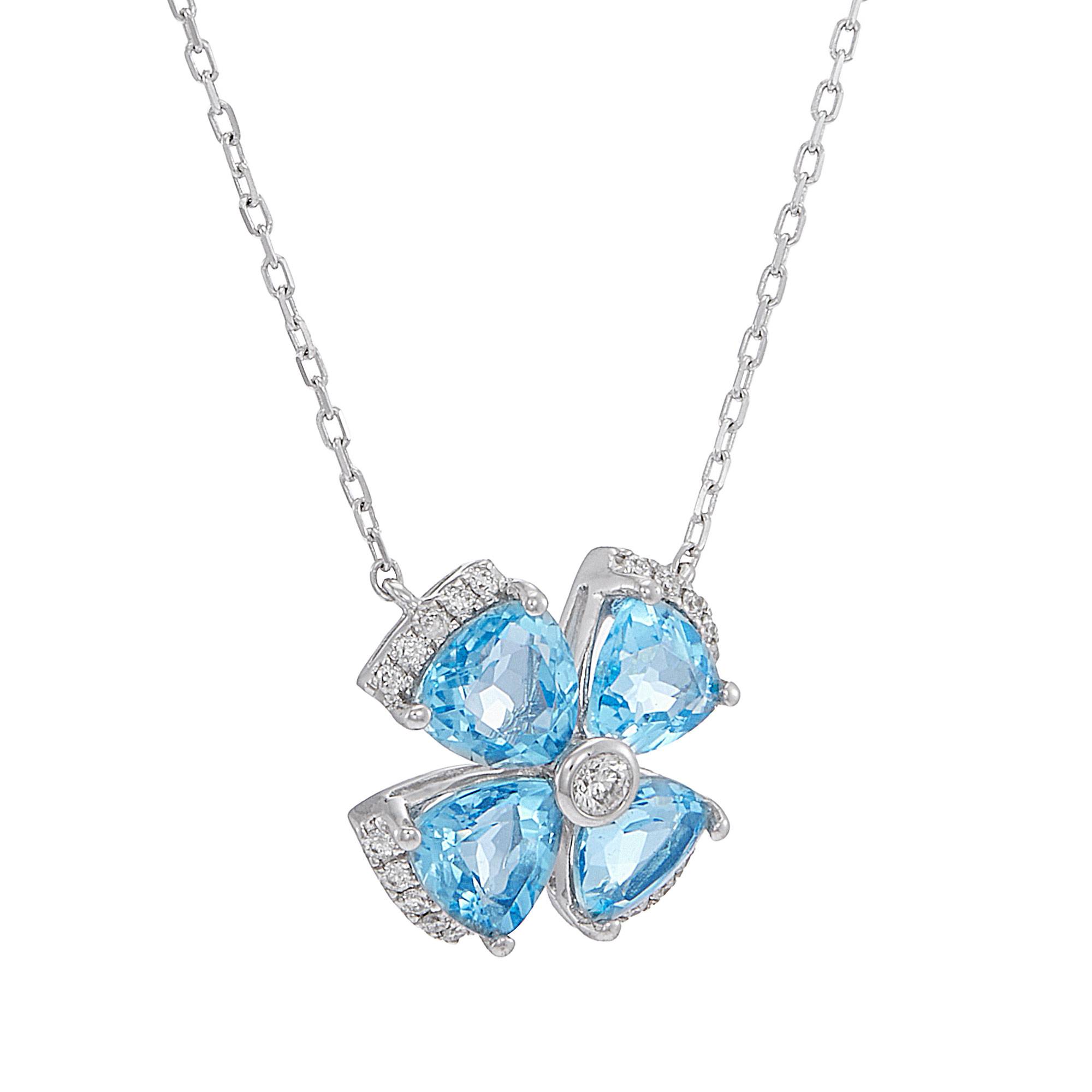 Alyssa Blue Topaz Diamond Necklace | HABIB Jewels