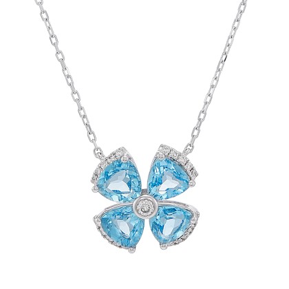 Alyssa Blue Topaz Diamond Necklace | HABIB Jewels