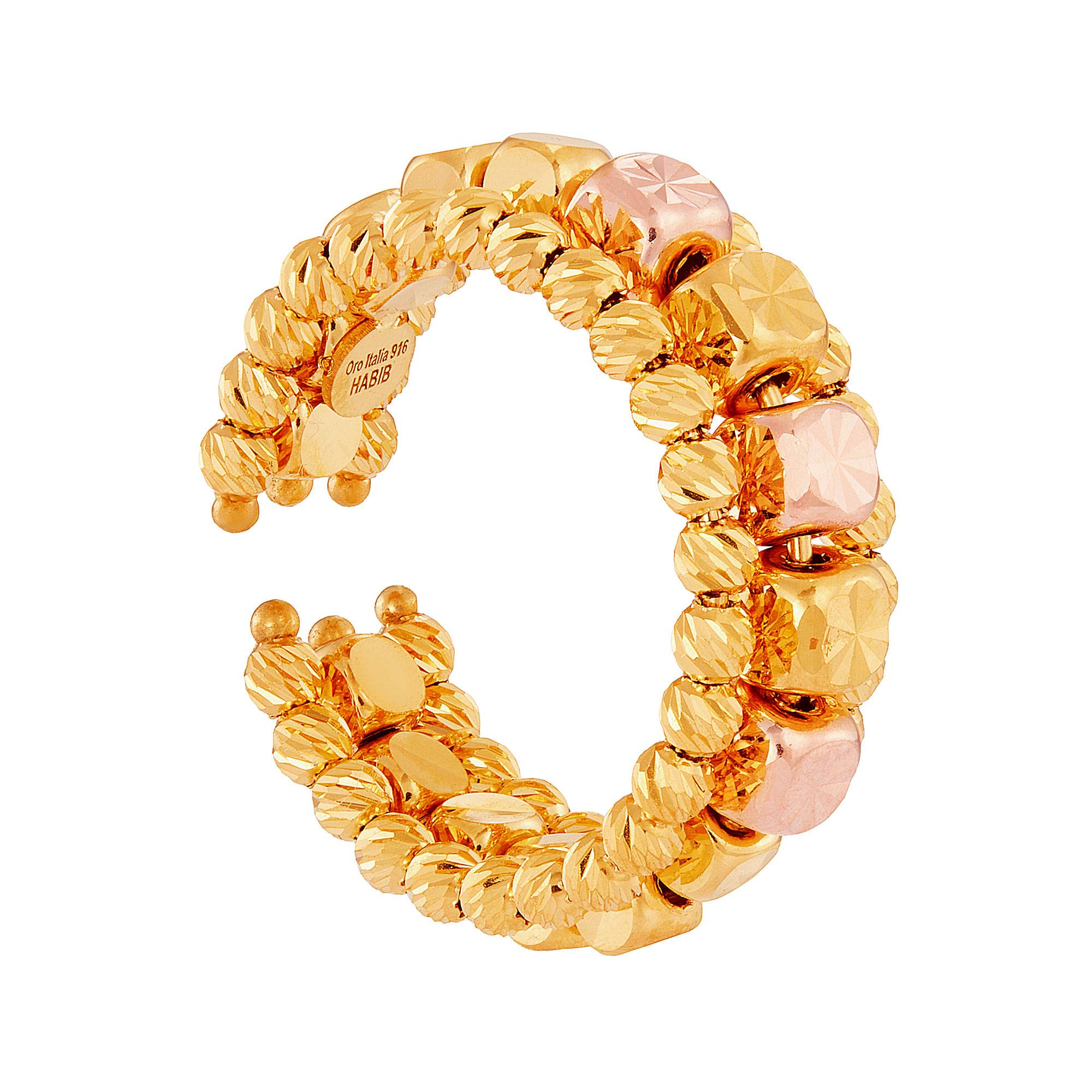 Oro Italia 916 Yellow and Rose Gold Ring GR58510425(YR)-BI (22K Gold)