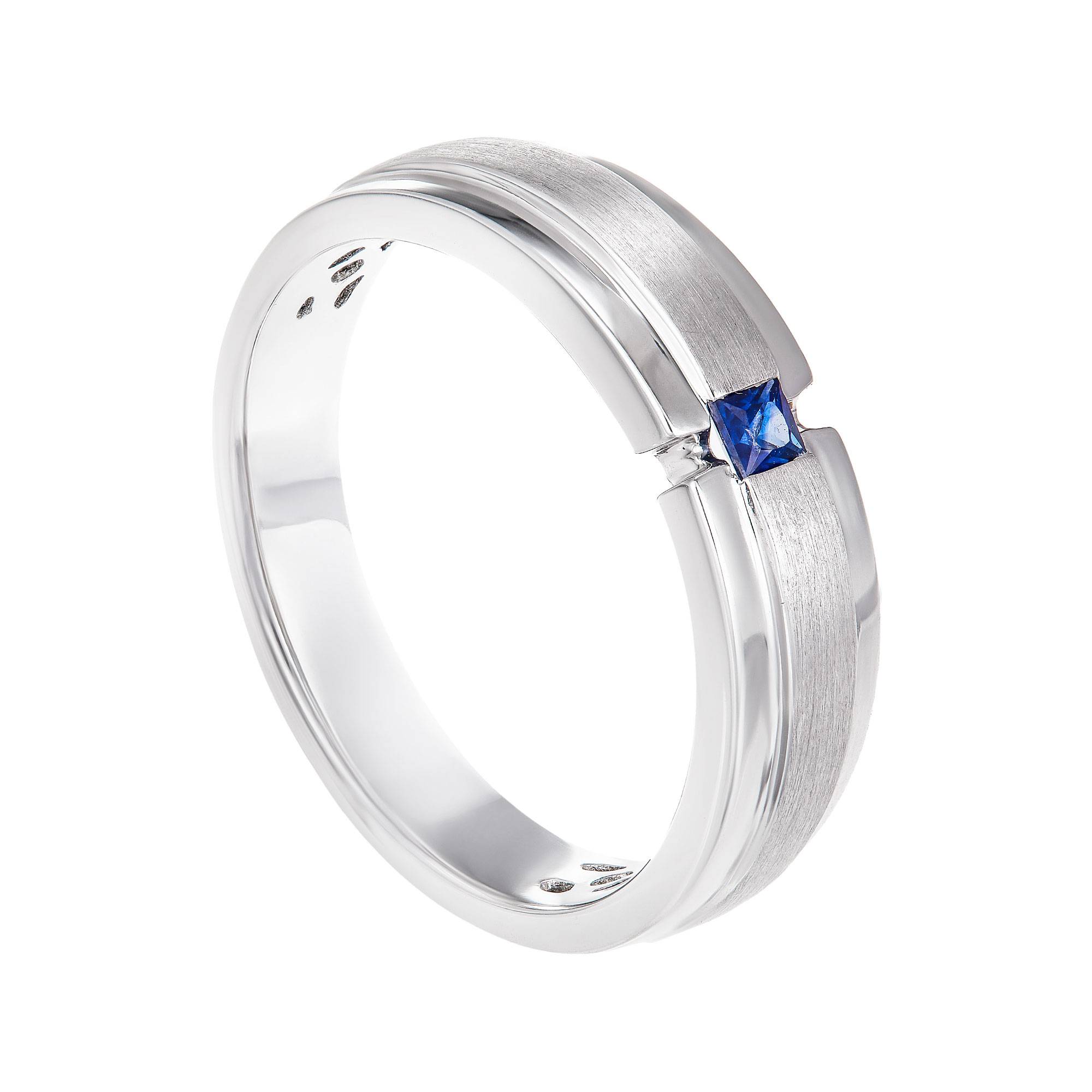 Flush Set Solitaire Blue Sapphire Men's Ring | HABIB Jewels