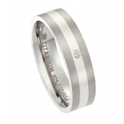 Striped Flush Set Solitaire Diamond Men's Ring | HABIB Jewels