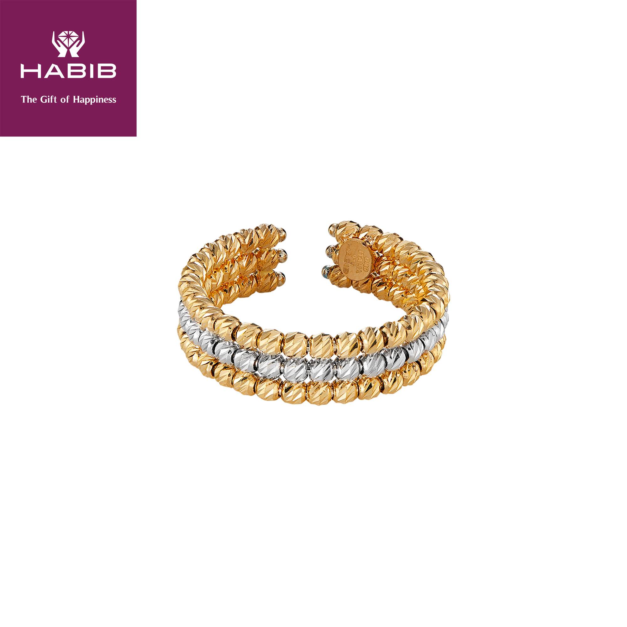 HABIB Oro Italia Calista White and Yellow Gold Ring, 916 Gold (3.94G)