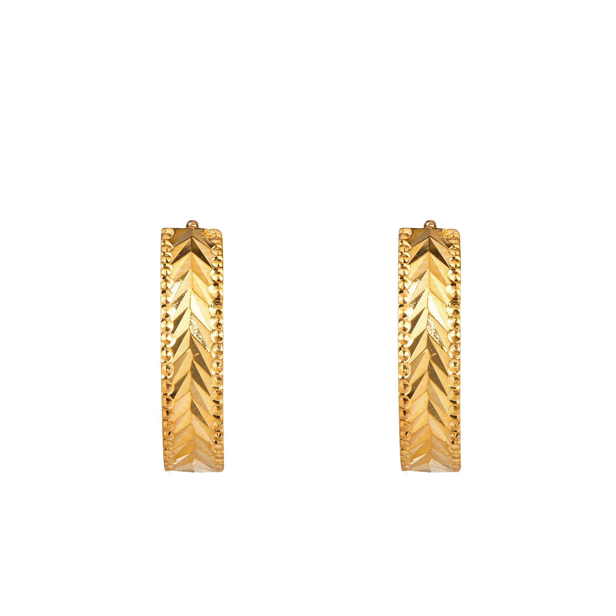Oro Italia 916 Yellow Gold Earrings GE7102 | HABIB Jewels