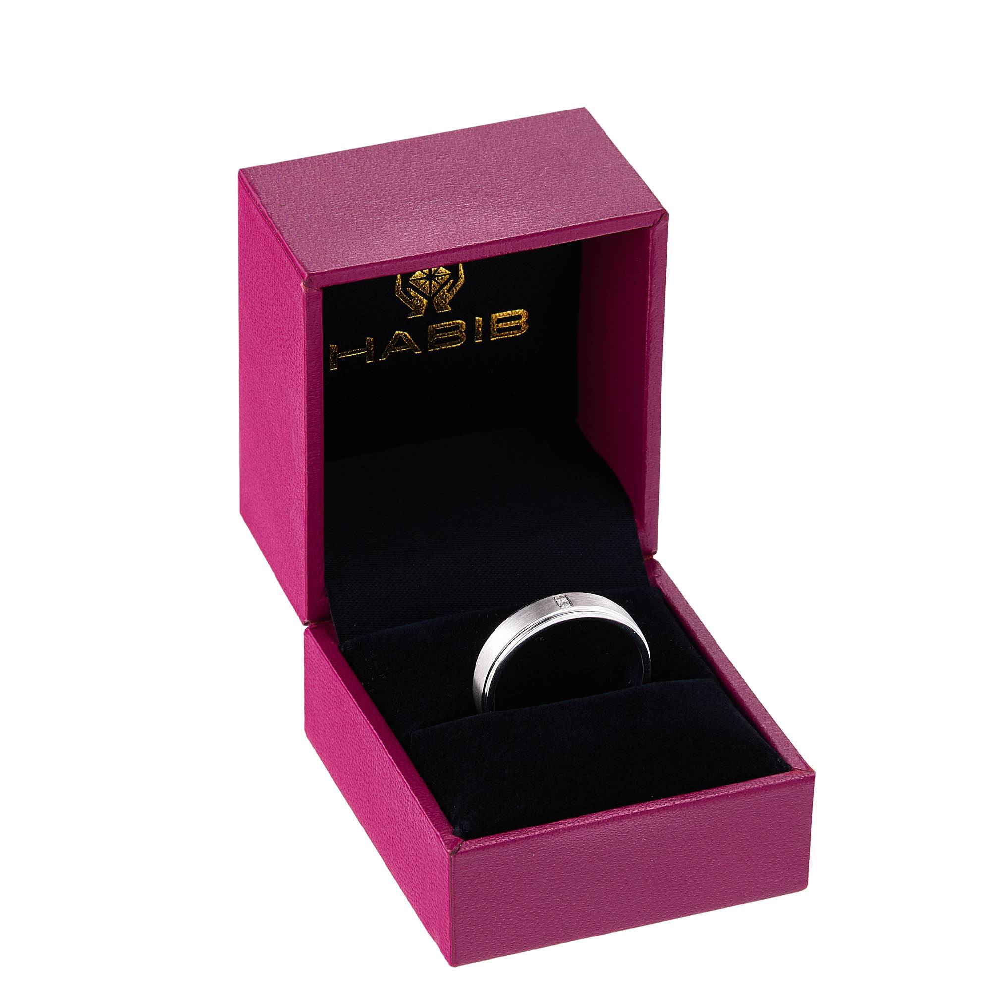 Flush Set Diamond Men's Ring in 925/Palladium 11754(PLD) | HABIB Jewels