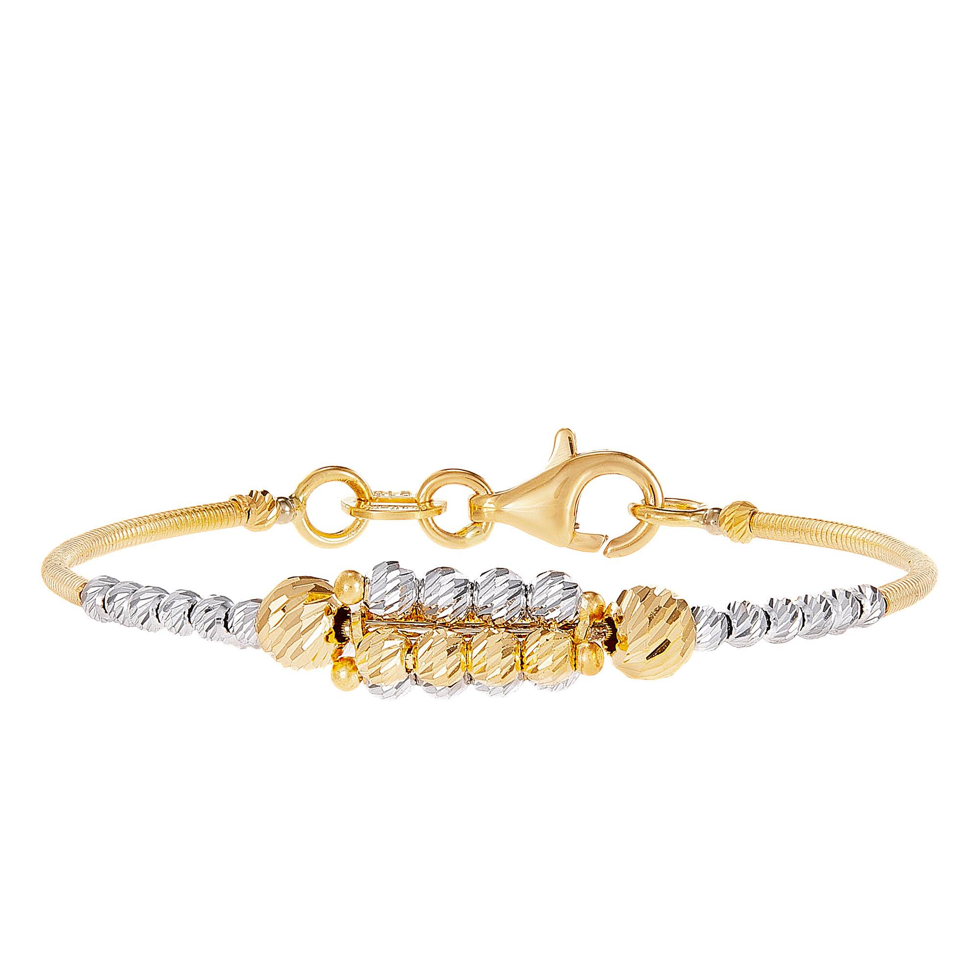 Oro Italia 916 Baby White and Yellow Gold Bangle (4.14G) GB87280221(BBY ...