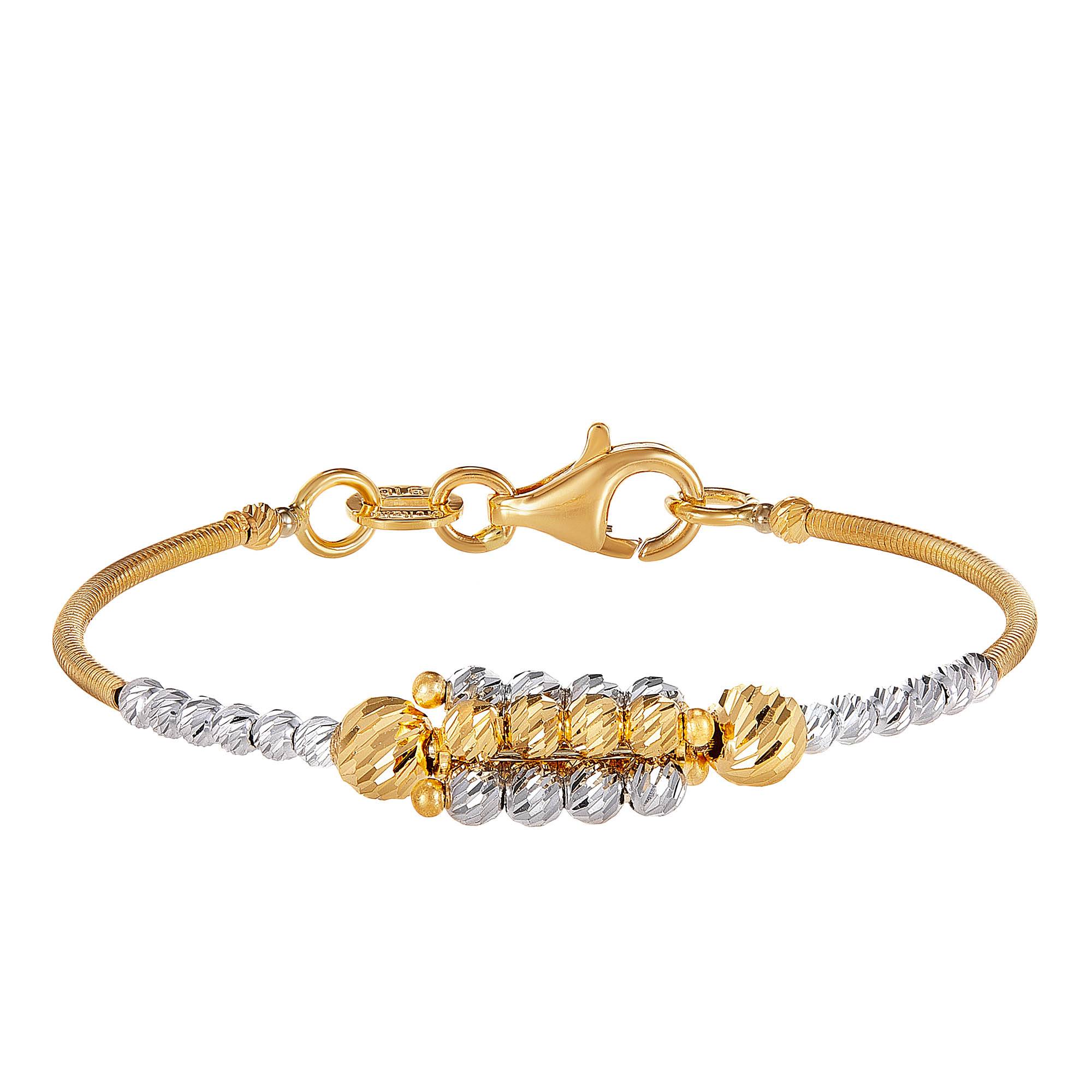 Oro Italia 916 Baby White and Yellow Gold Bangle (4.14G) GB87280221(BBY ...