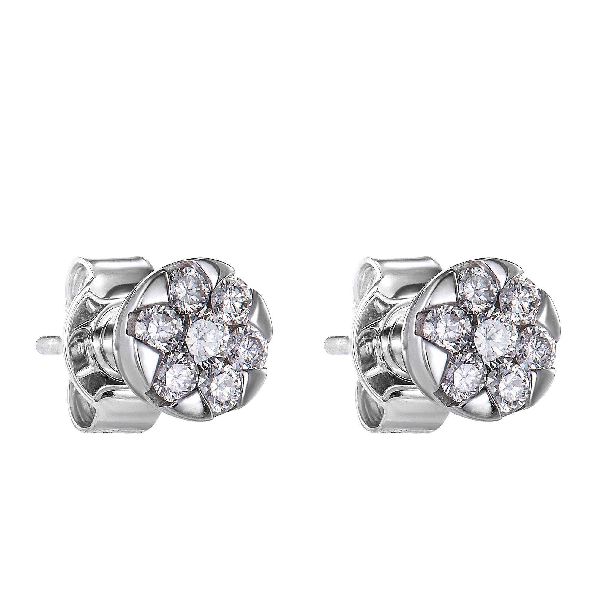 Tension Set Round Diamond Earrings in 375/9K White Gold 260080221(E ...