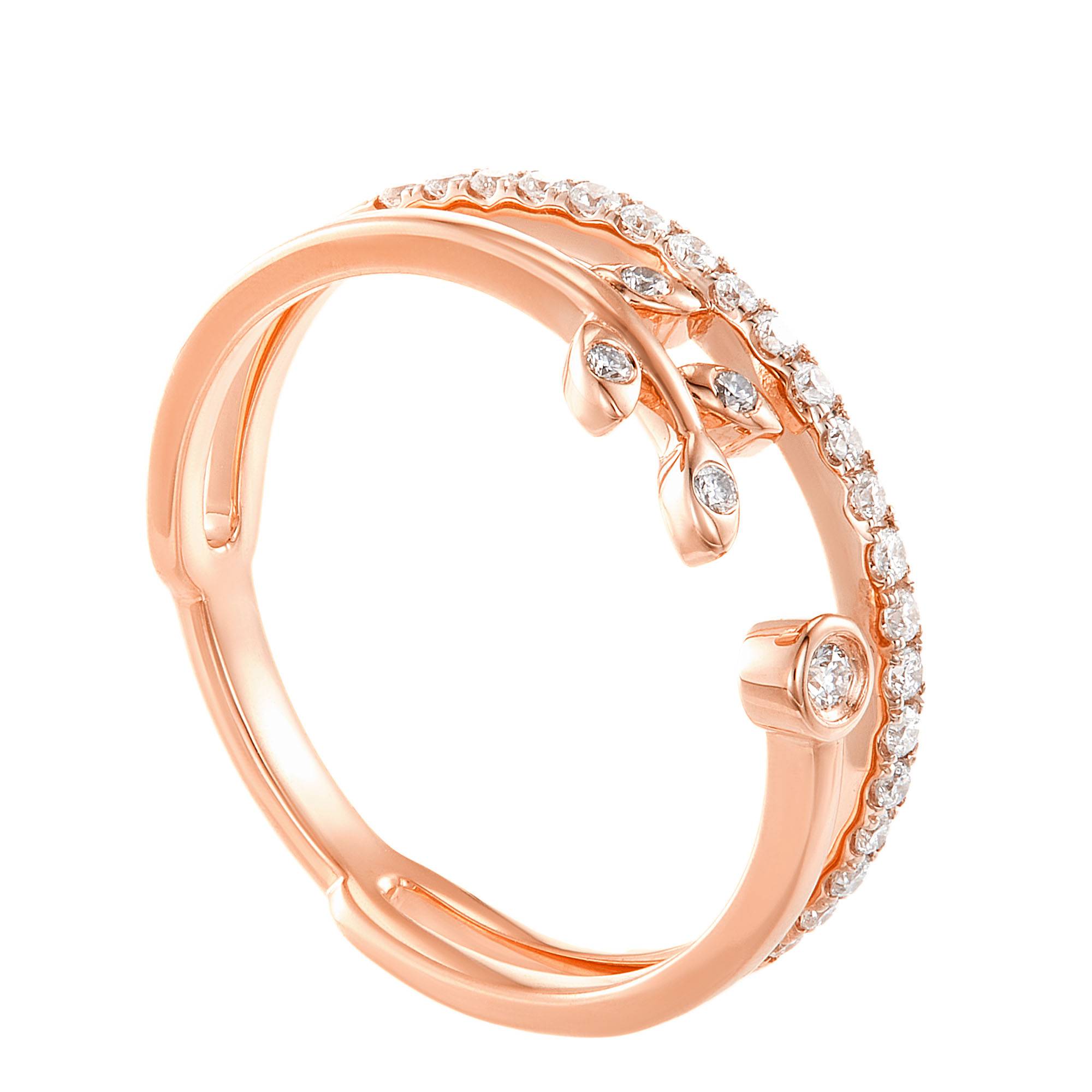 Dwa Double Row Bezel Set Round Diamond Ring in 375/9K Rose Gold ...
