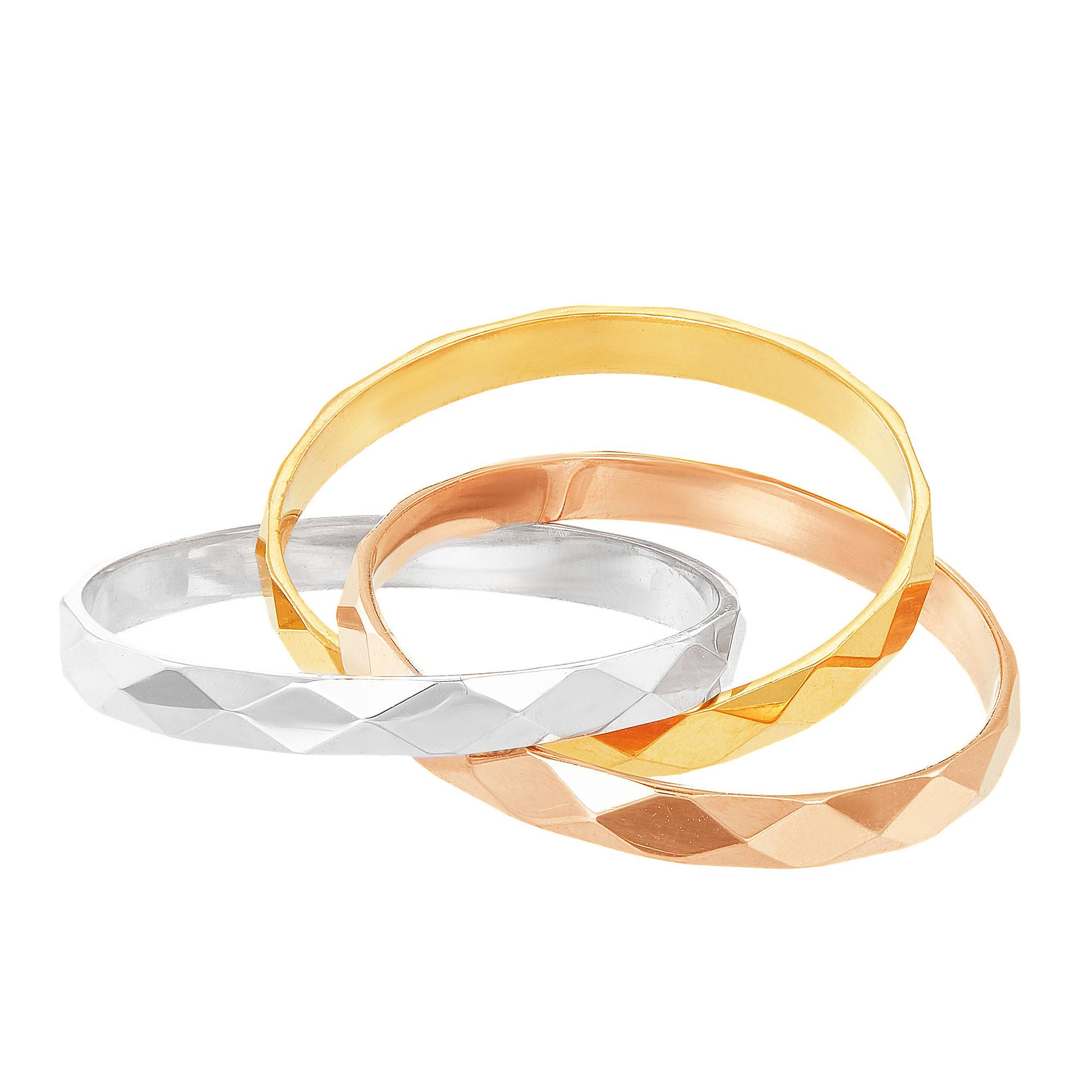 Oro Italia 916 White, Yellow and Rose Gold Ring GR45630321-TI