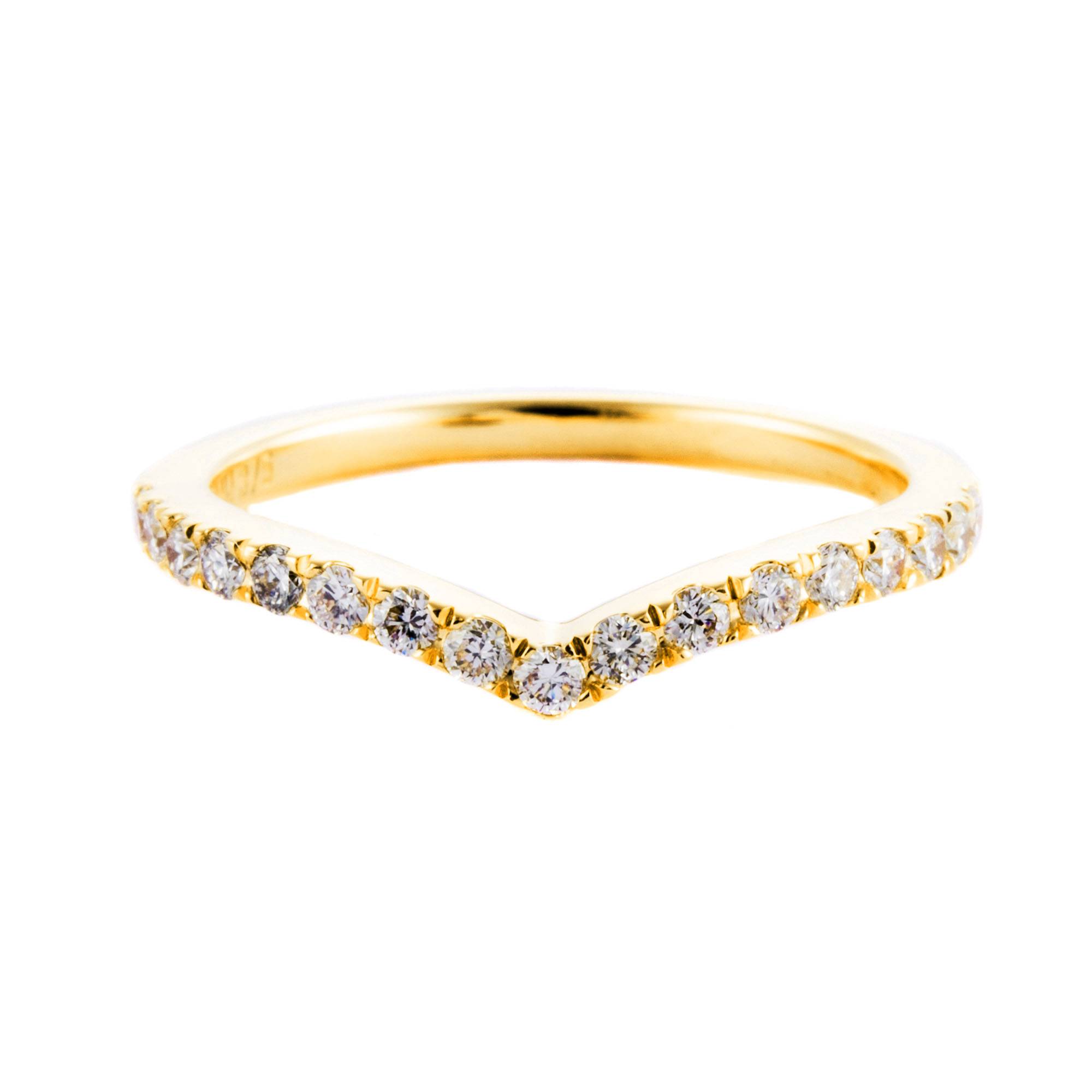 V-Shape Diamond Ring in 375/9K Yellow Gold 25797(R) | HABIB Jewels