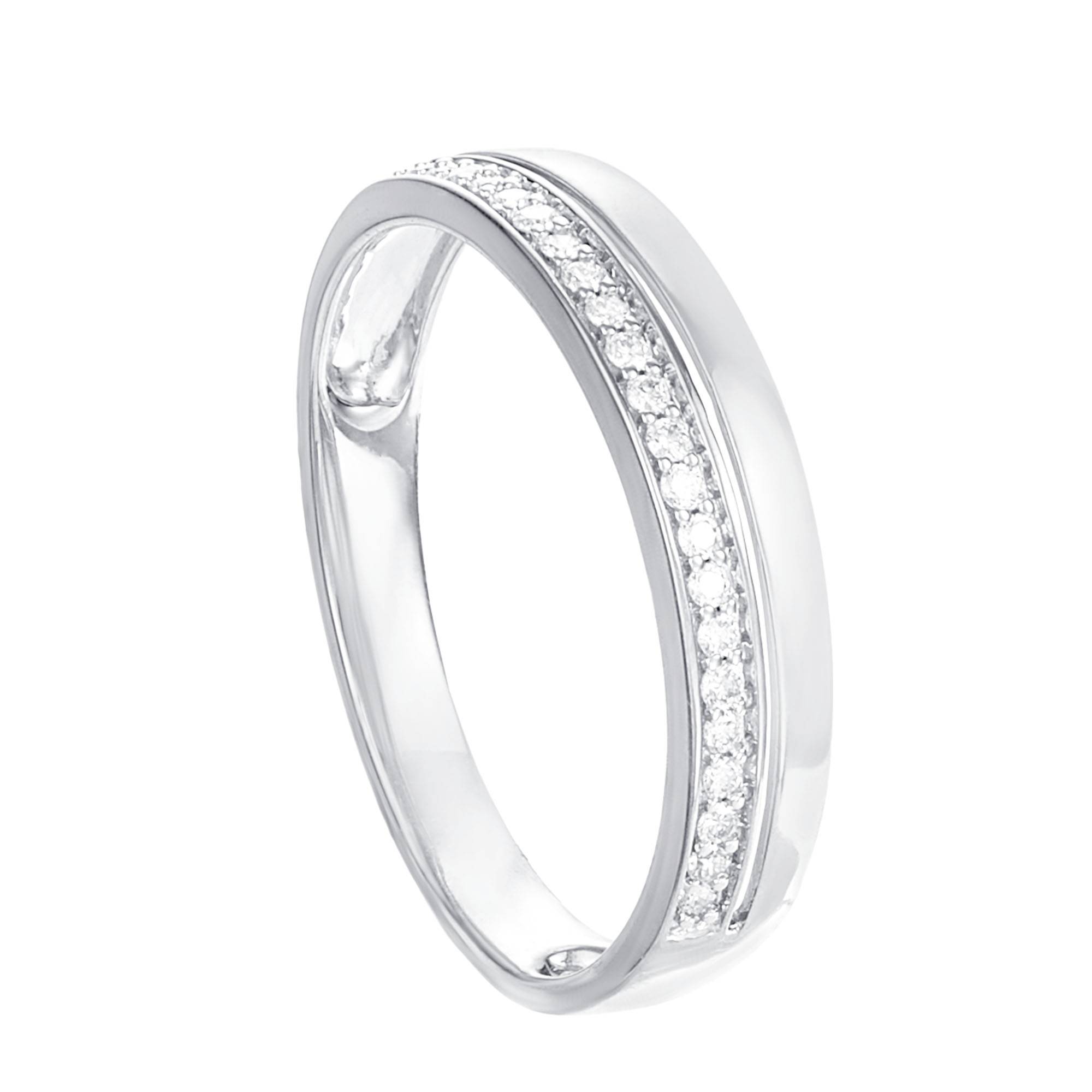 Double Row Diamond Ring in 375/9K White Gold | HABIB Jewels