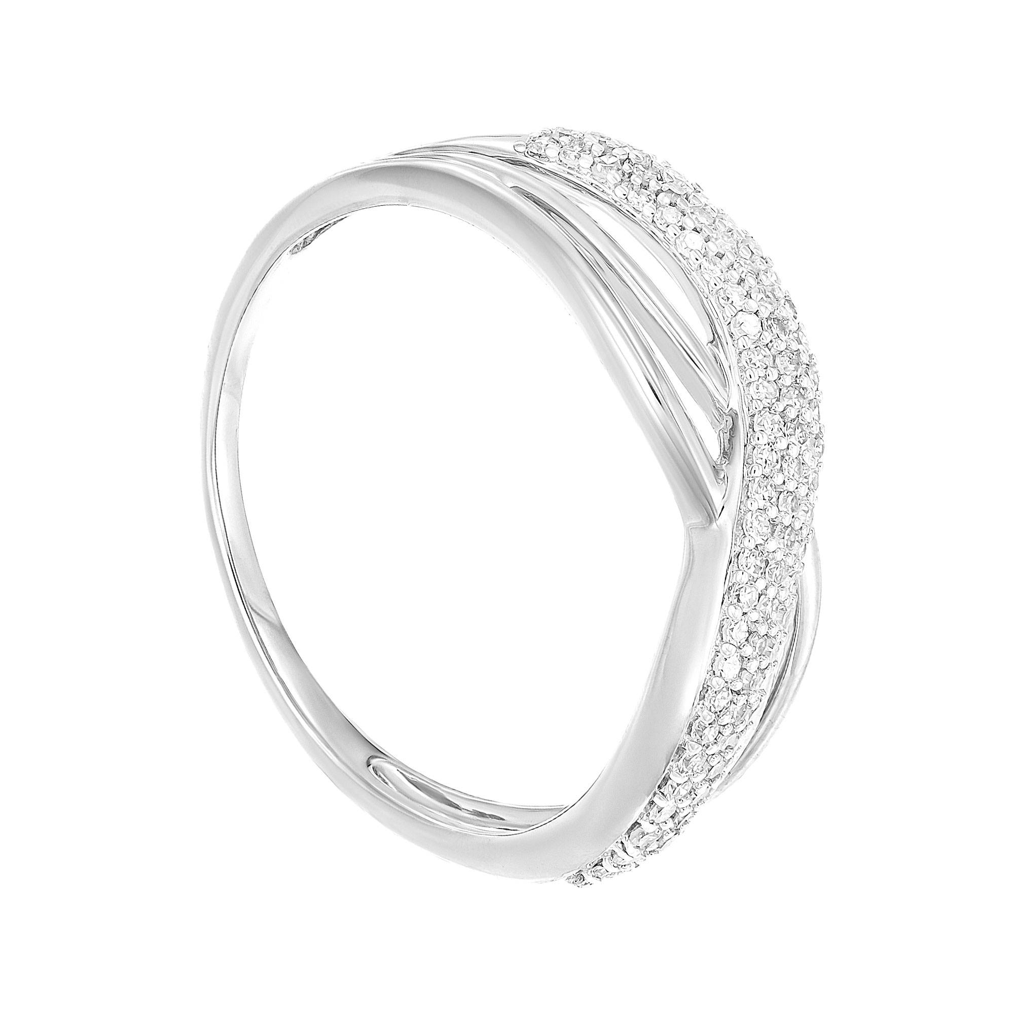 Pave Set Round Diamond Infinity Ring in 375/9K Rose Gold 24815 | HABIB