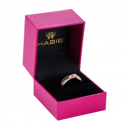Young Collection Crossover Shank Round Diamond Ring in 375 9K Rose Gold 261130721 HABIB