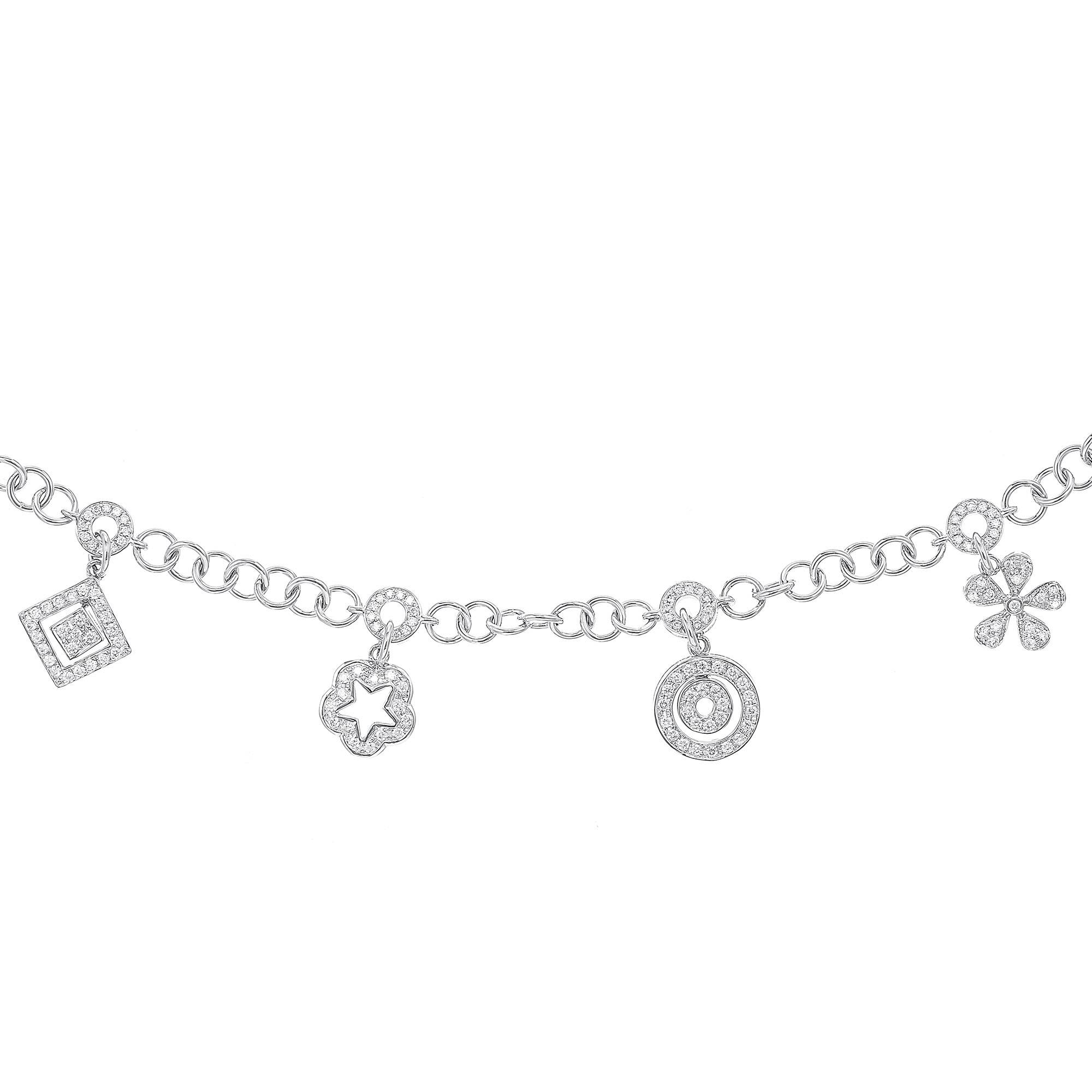 Pave Set Diamond Dangle Bracelet in 750/18K White Gold 66759