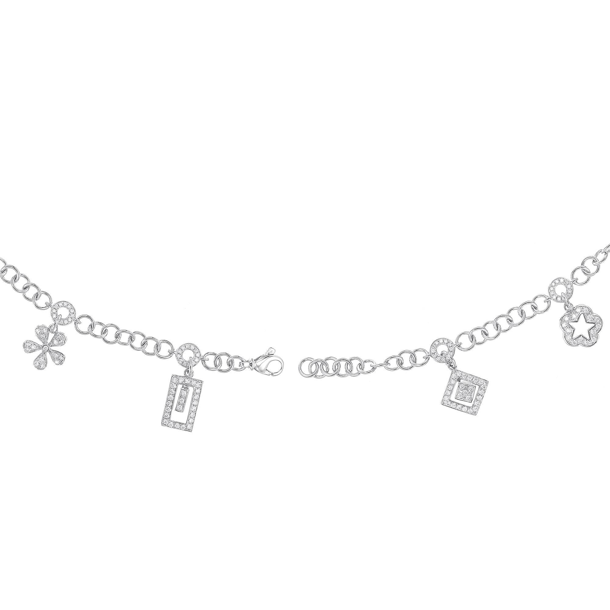 Pave Set Diamond Dangle Bracelet in 750/18K White Gold 66759