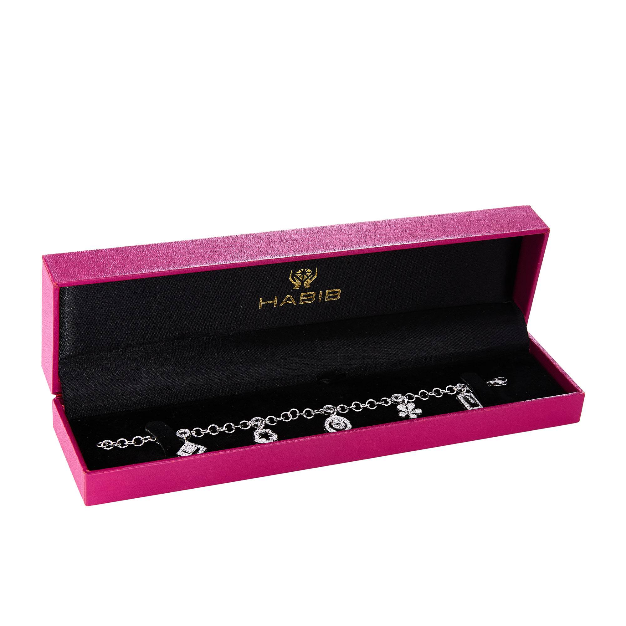 Pave Set Diamond Dangle Bracelet in 750/18K White Gold 66759