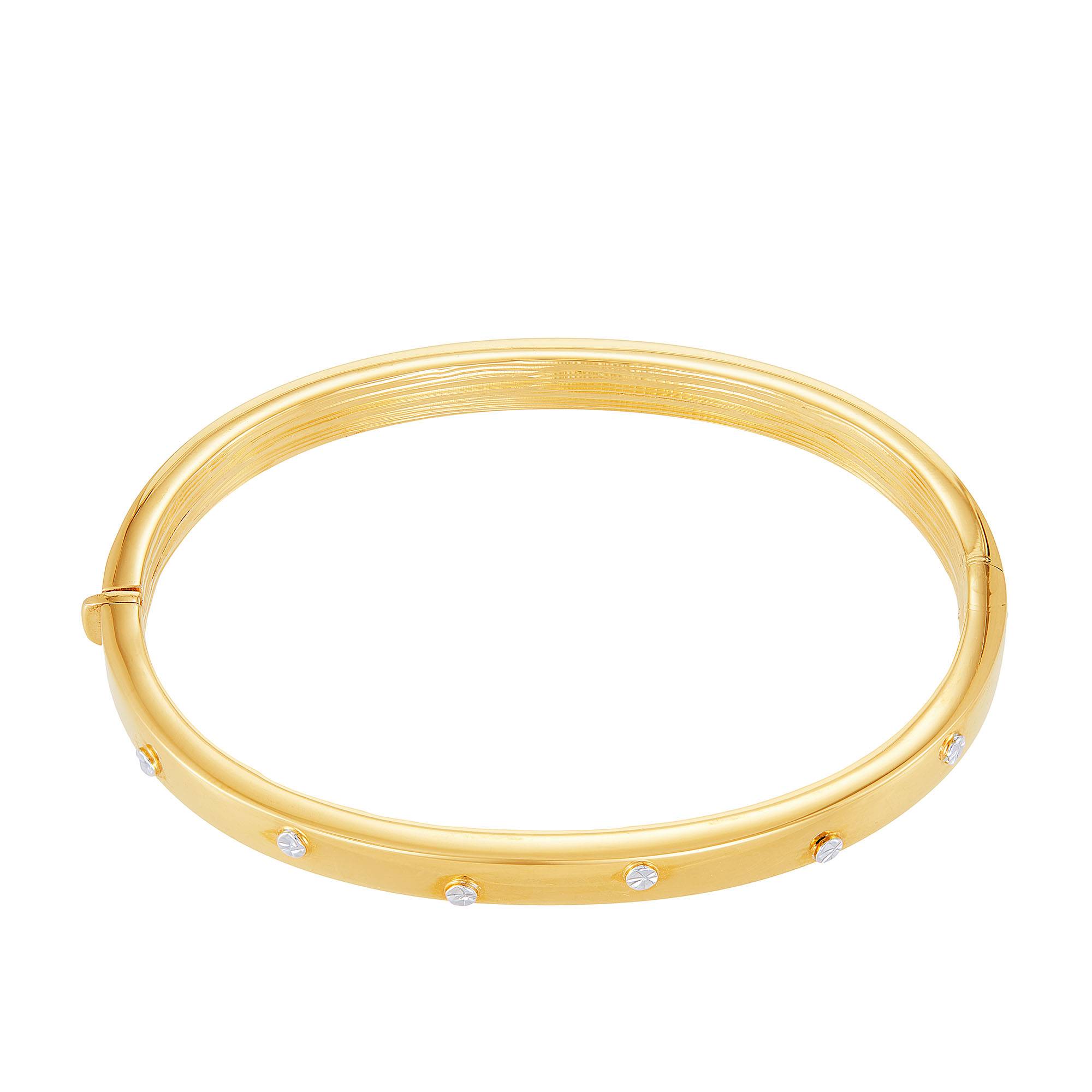 Oro Italia 916 Luna White and Yellow Gold Bangle GB85860720(5)-BI