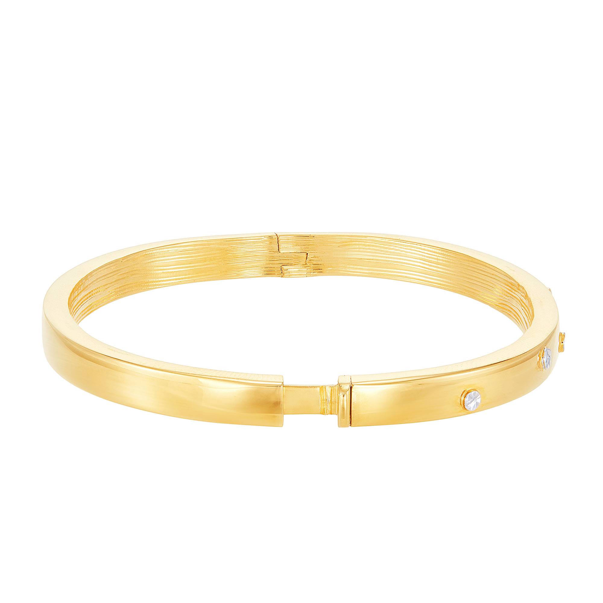 Oro Italia 916 Luna White and Yellow Gold Bangle GB85860720(5)-BI