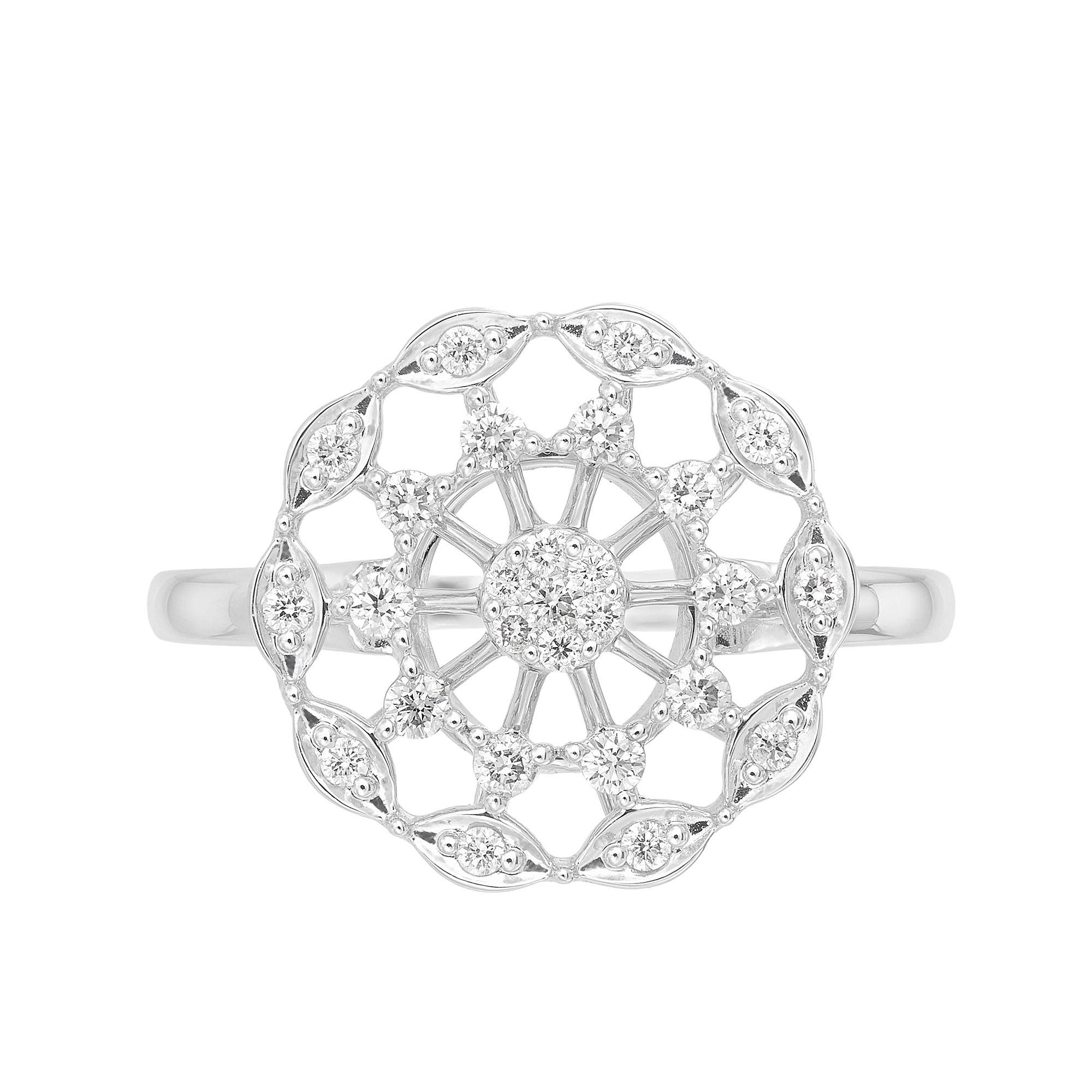 Fireworks Round Diamond Ring in 375/9K White Gold 262831221