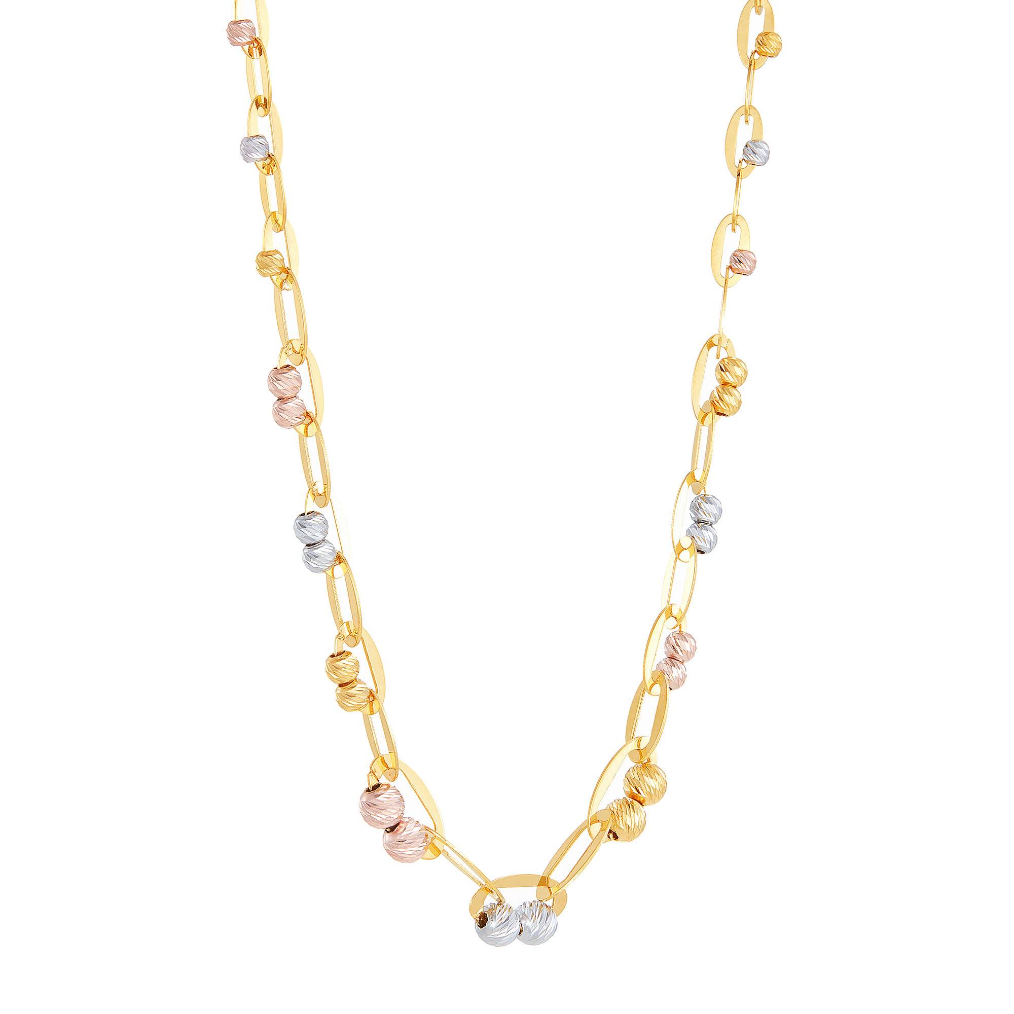 Oro Italia 916 White, Yellow and Rose Gold Necklace GC26751221-TI