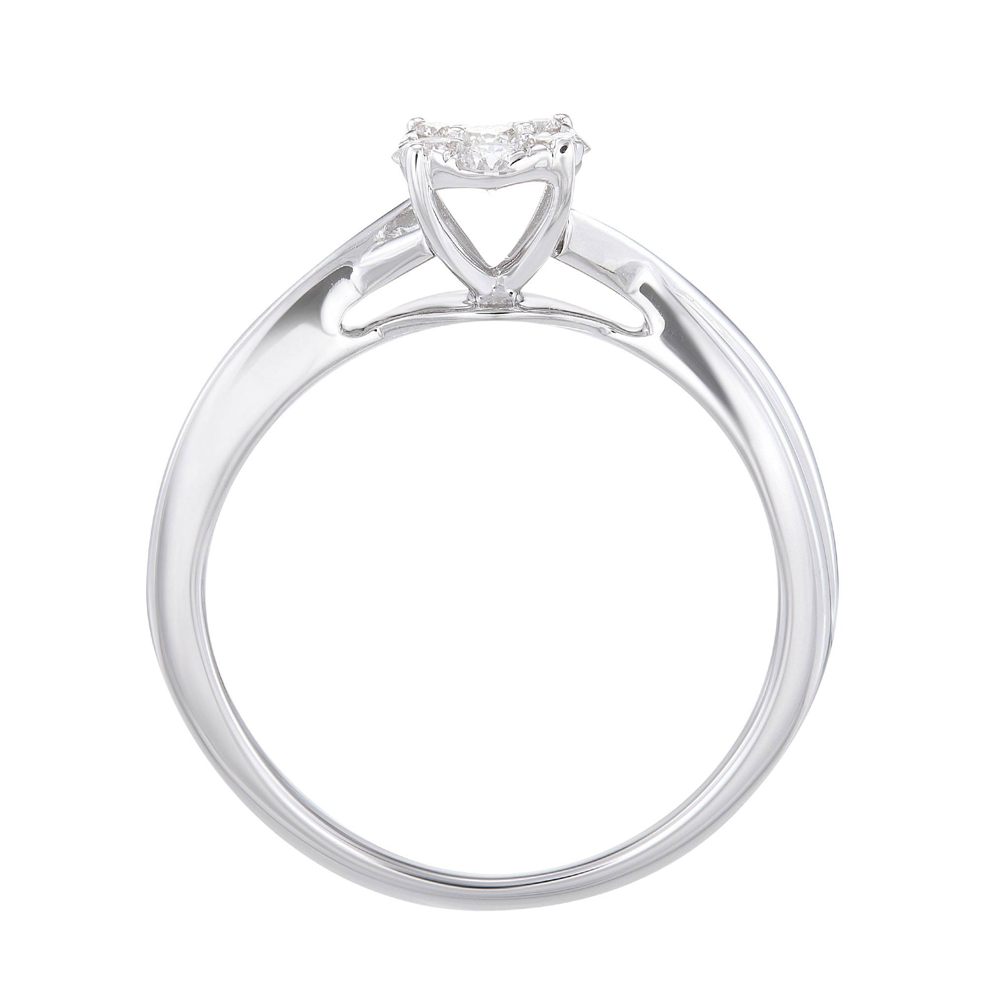 Twist Band Round Diamond Ring in 375/9K White Gold 263250122