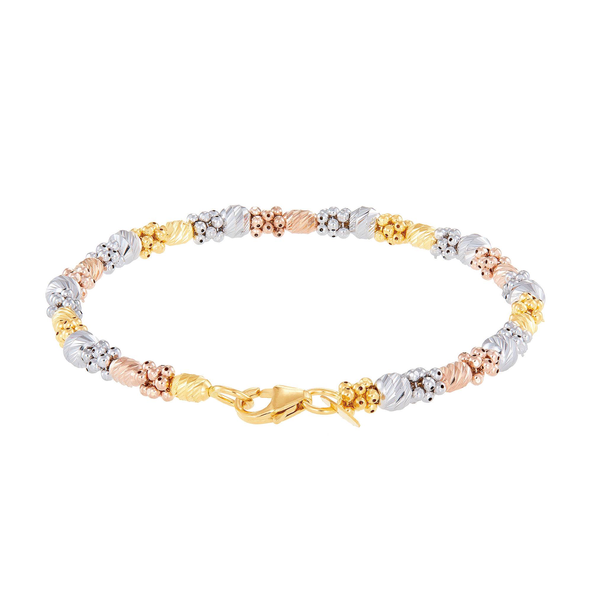Oro Italia 916 White, Rose and Yellow Gold Bracelet GW39990222-TI