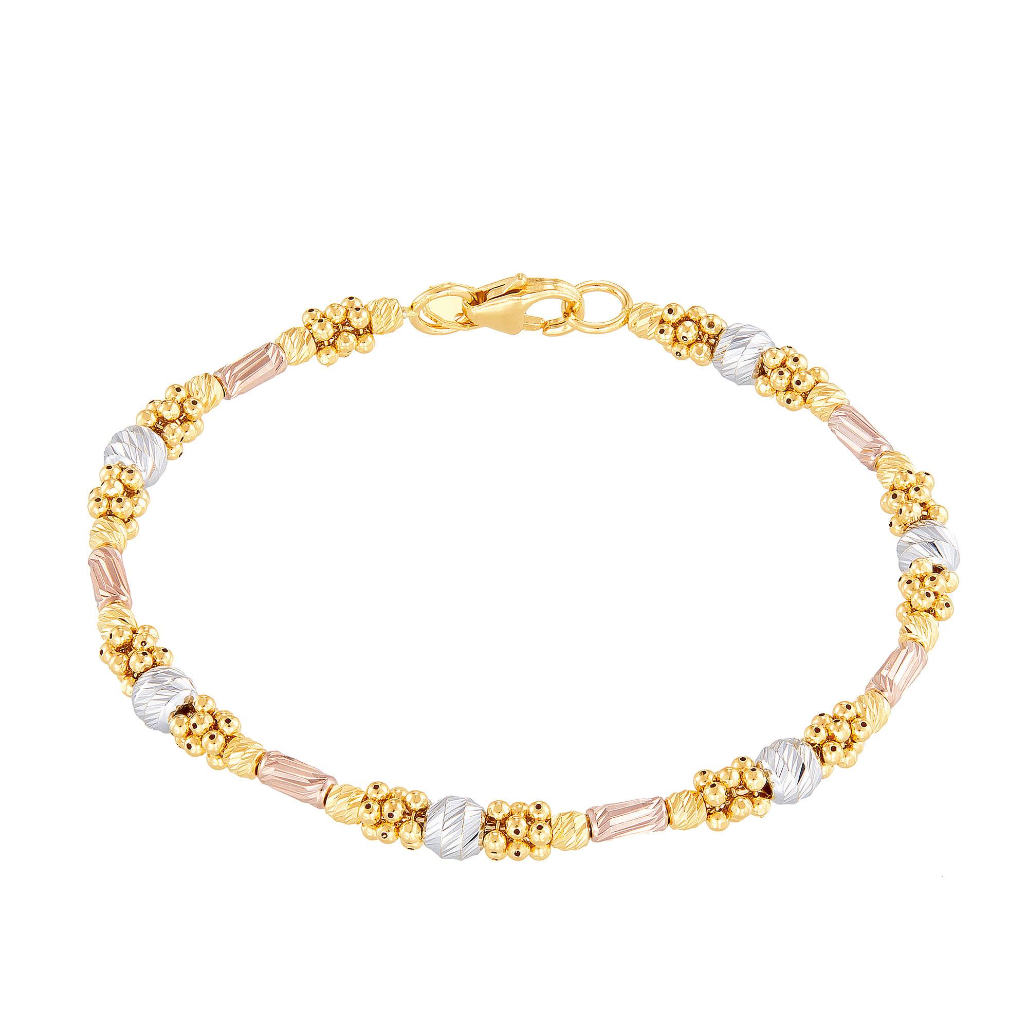 Oro Italia 916 White, Rose and Yellow Gold Bangle GB88261221-TI