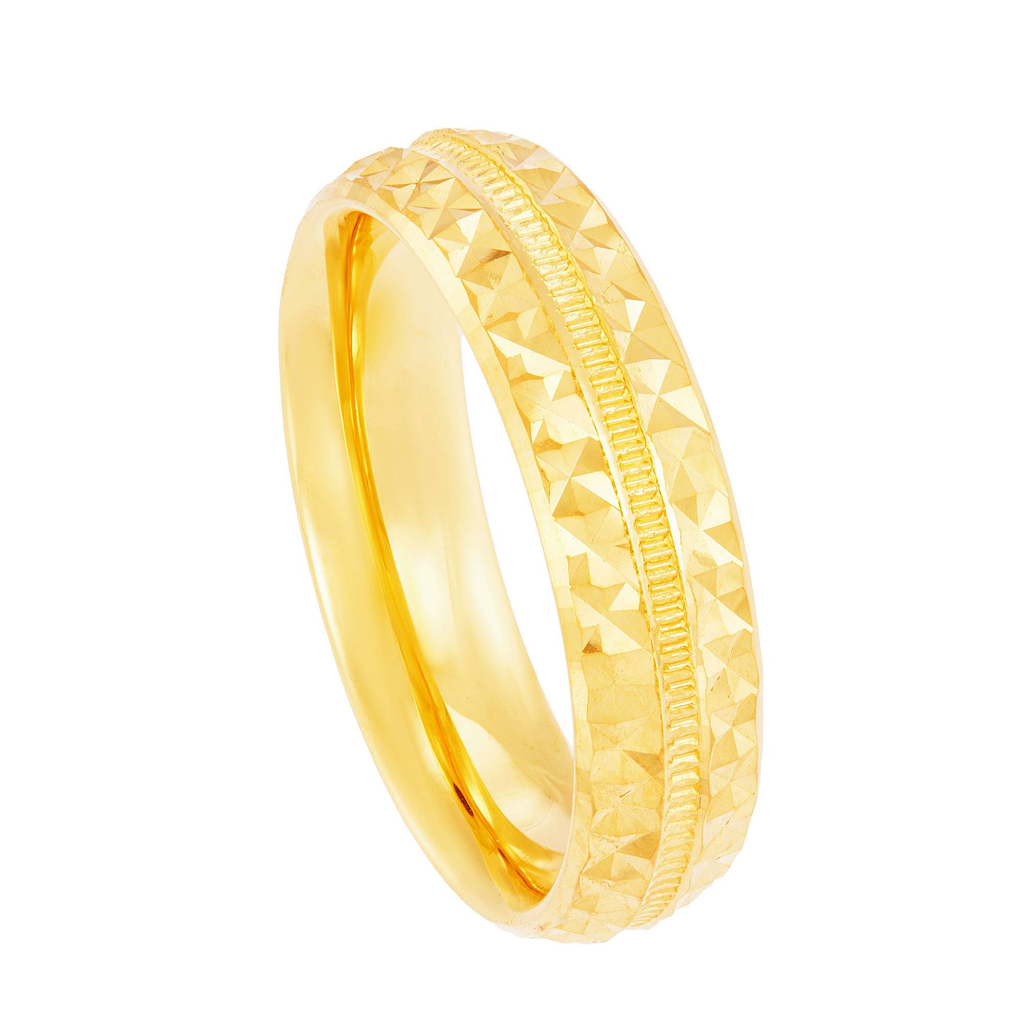 916/21K Yellow Gold Band Ring (Belah Rotan) WC-1330822 (22K Gold)