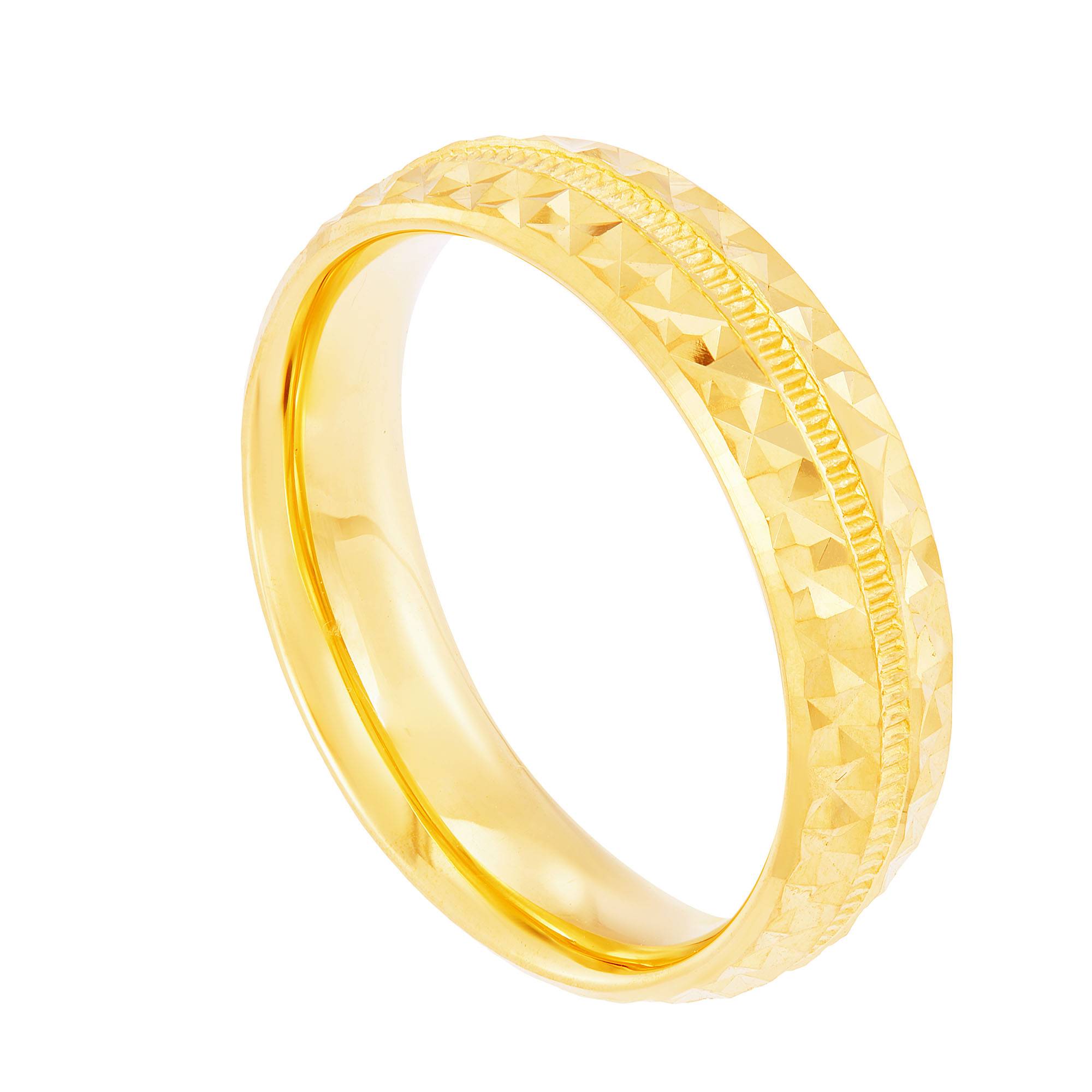 916/21K Yellow Gold Band Ring (Belah Rotan) WC-1330822 (22K Gold)