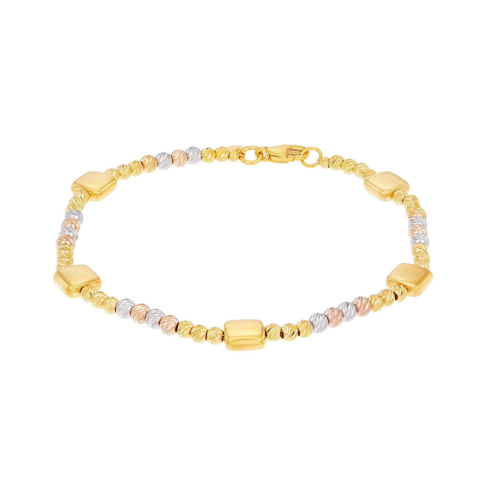 Oro Italia 916 Yellow, Rose and White Gold Bracelet GW41360922-TI (22K ...