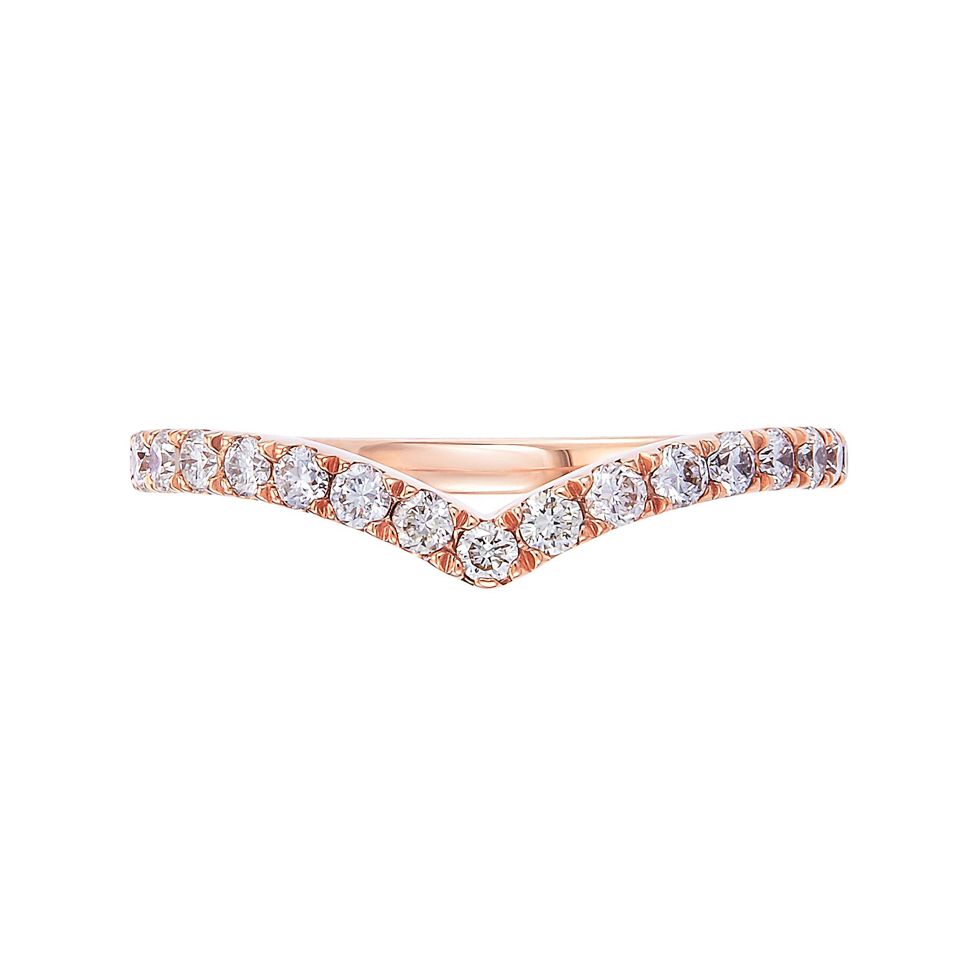 V-Shape Diamond Ring in 375/9K Rose Gold 25797(R) | HABIB Jewels