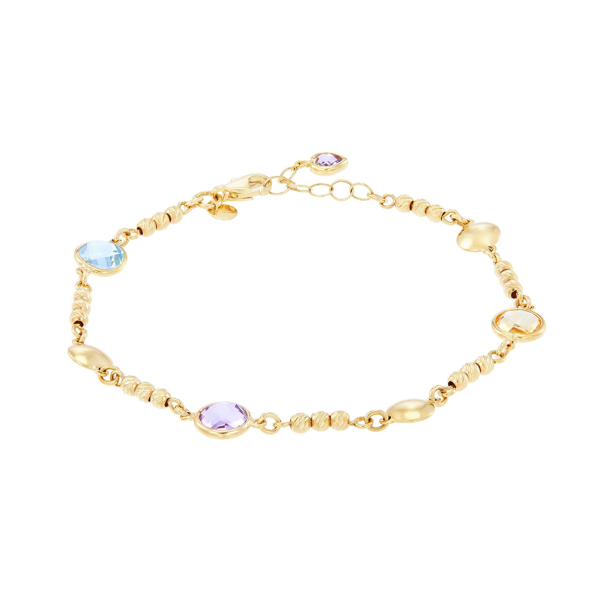 Multi-Coloured Stone Bracelet in 585/14K Yellow Gold KR(0-X4)BCB0185