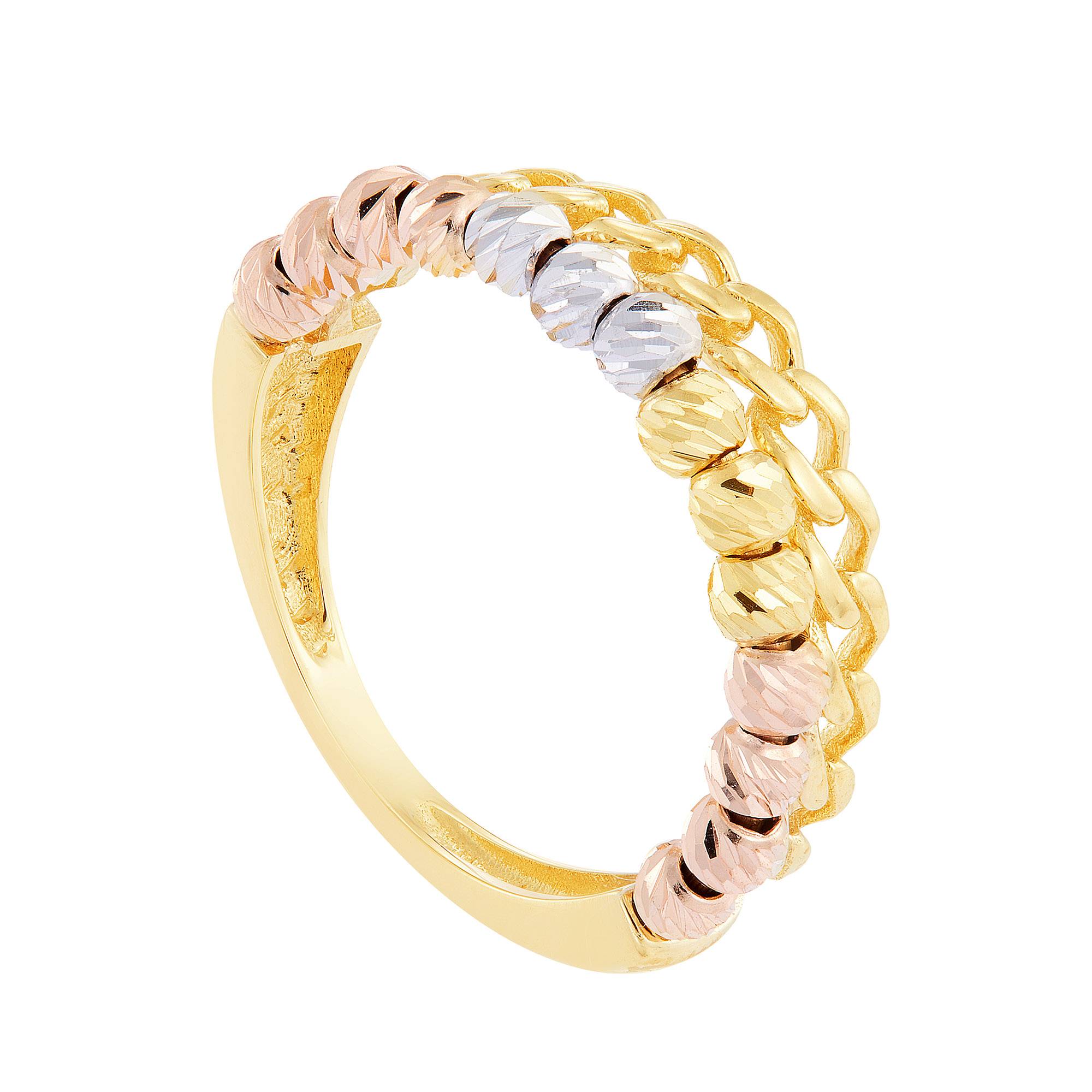 585/14K Yellow, White and Rose Gold Ring RBD 11