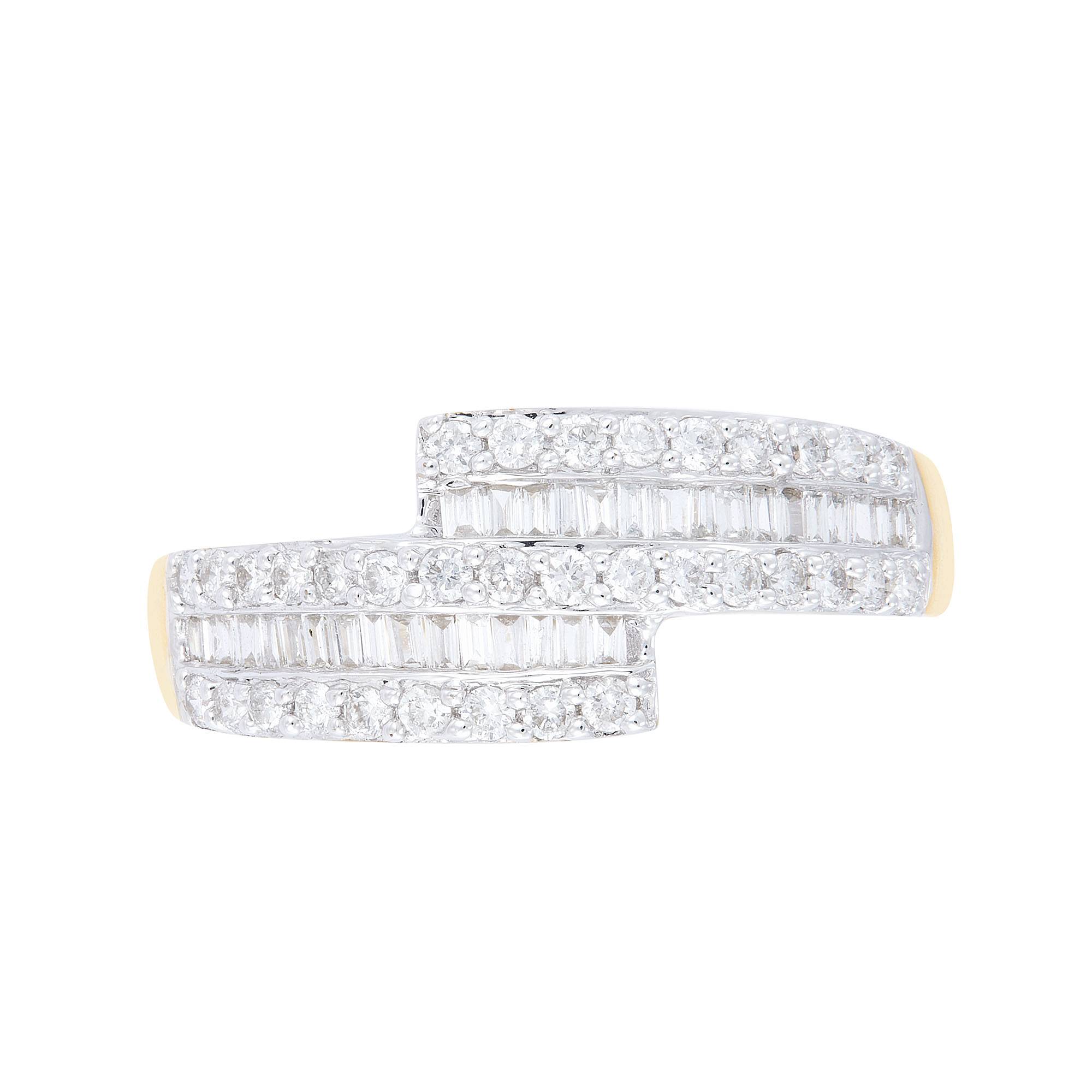 Tapered and Round Diamond Ring in 375/9K Yellow Gold 23404(9C)