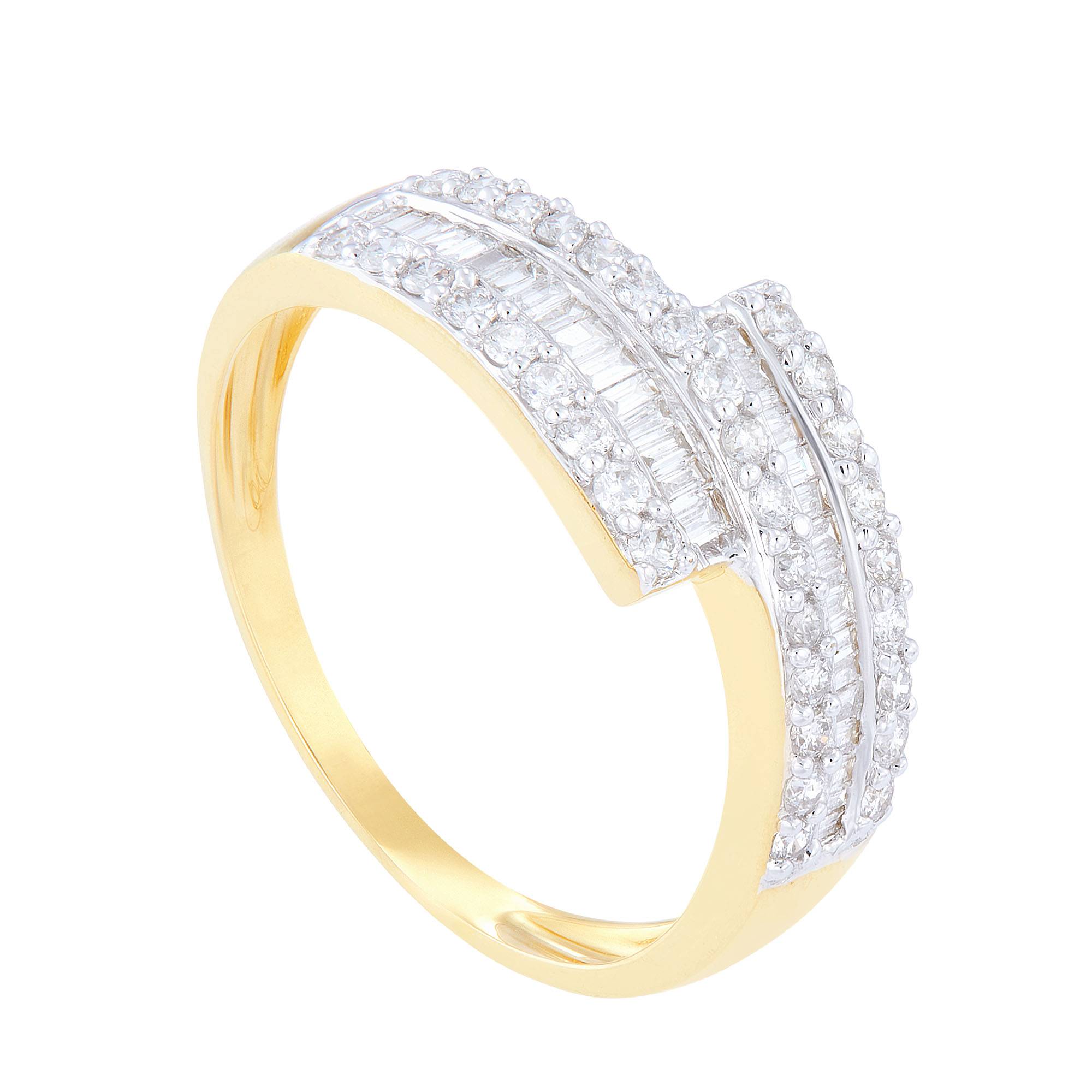 Tapered and Round Diamond Ring in 375/9K Yellow Gold 23404(9C)