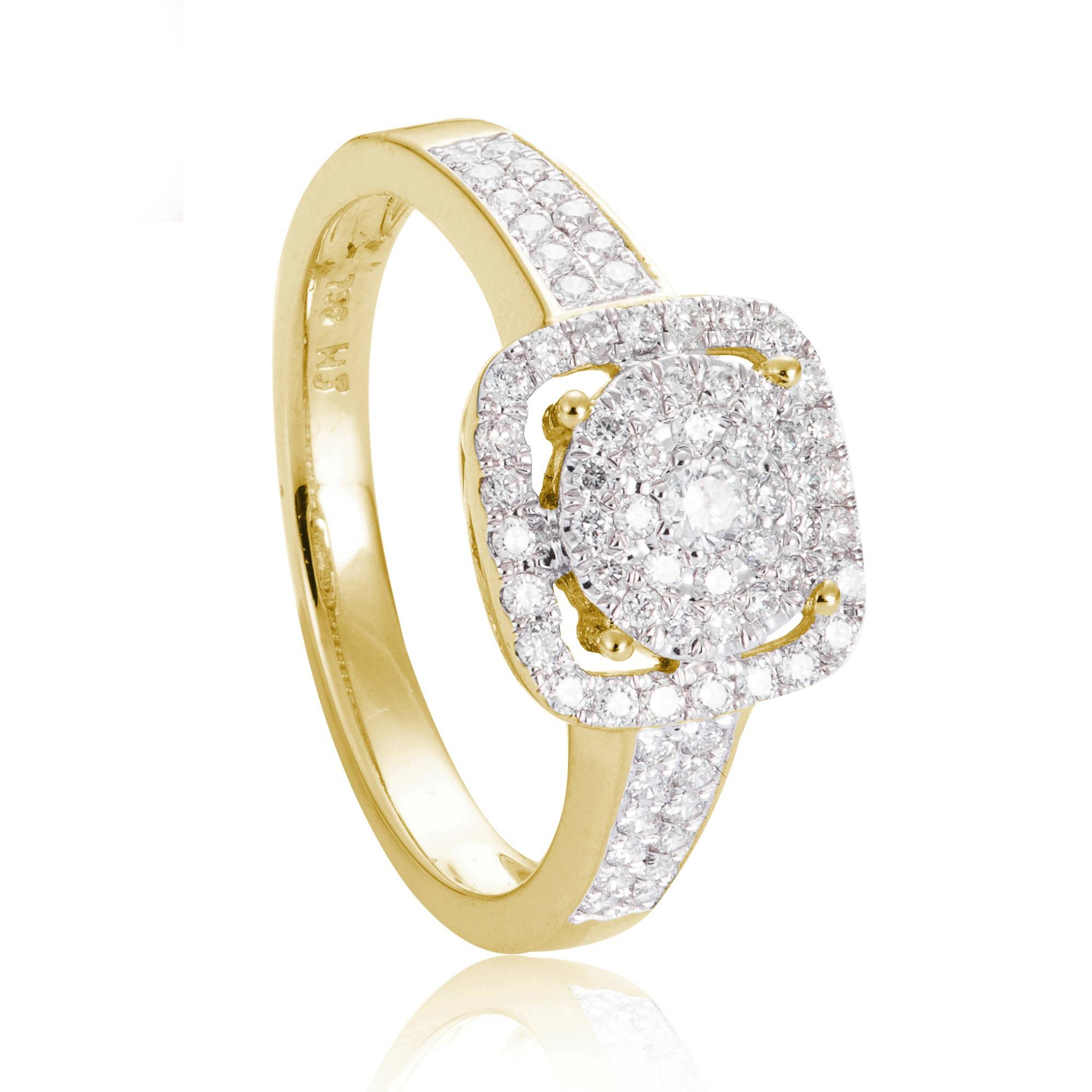 Fancy Halo Diamond Ring in 750/18k Rose Gold 23973 | HABIB